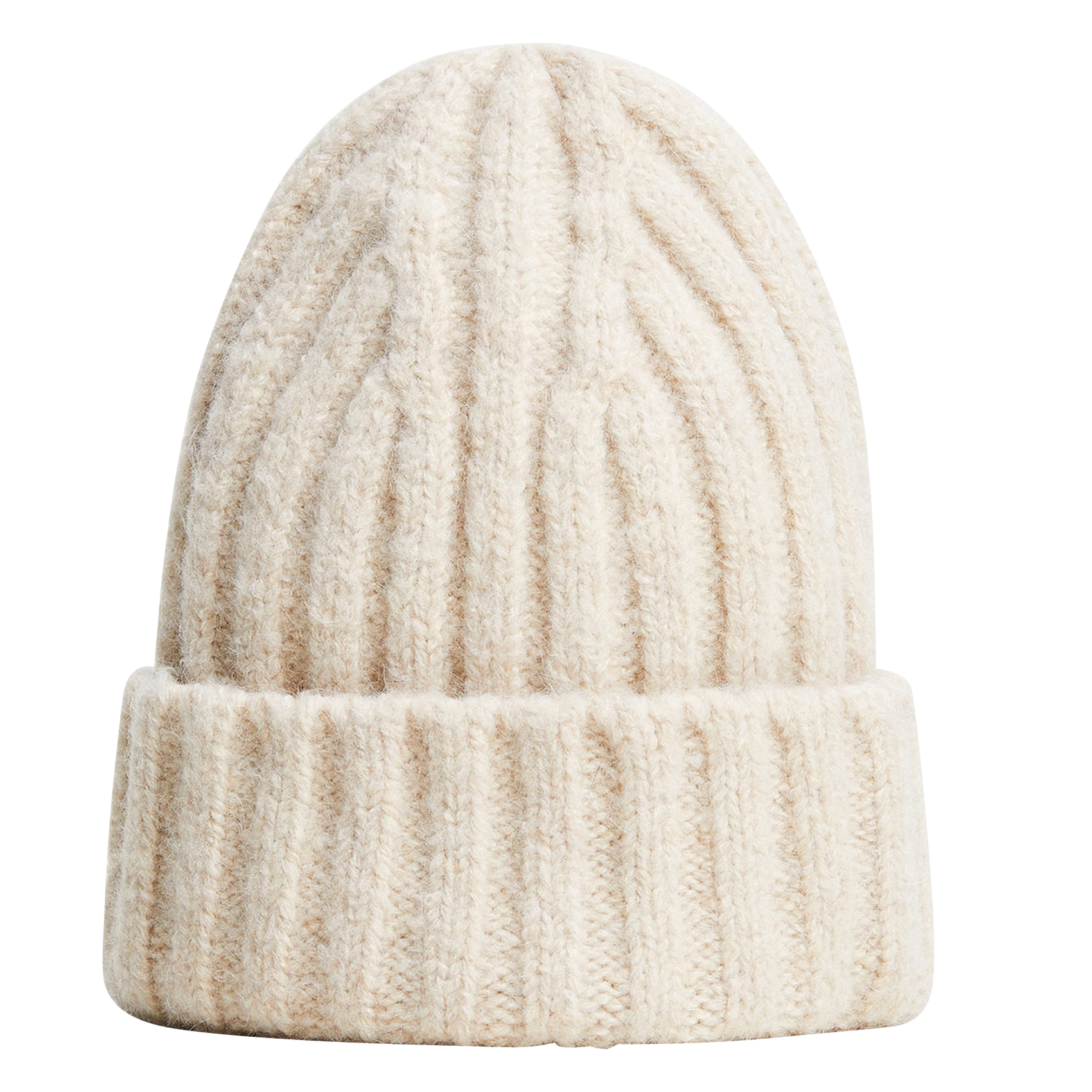Ribbed Knit Beanie Beige Clair Mango - Women | Place des Tendances