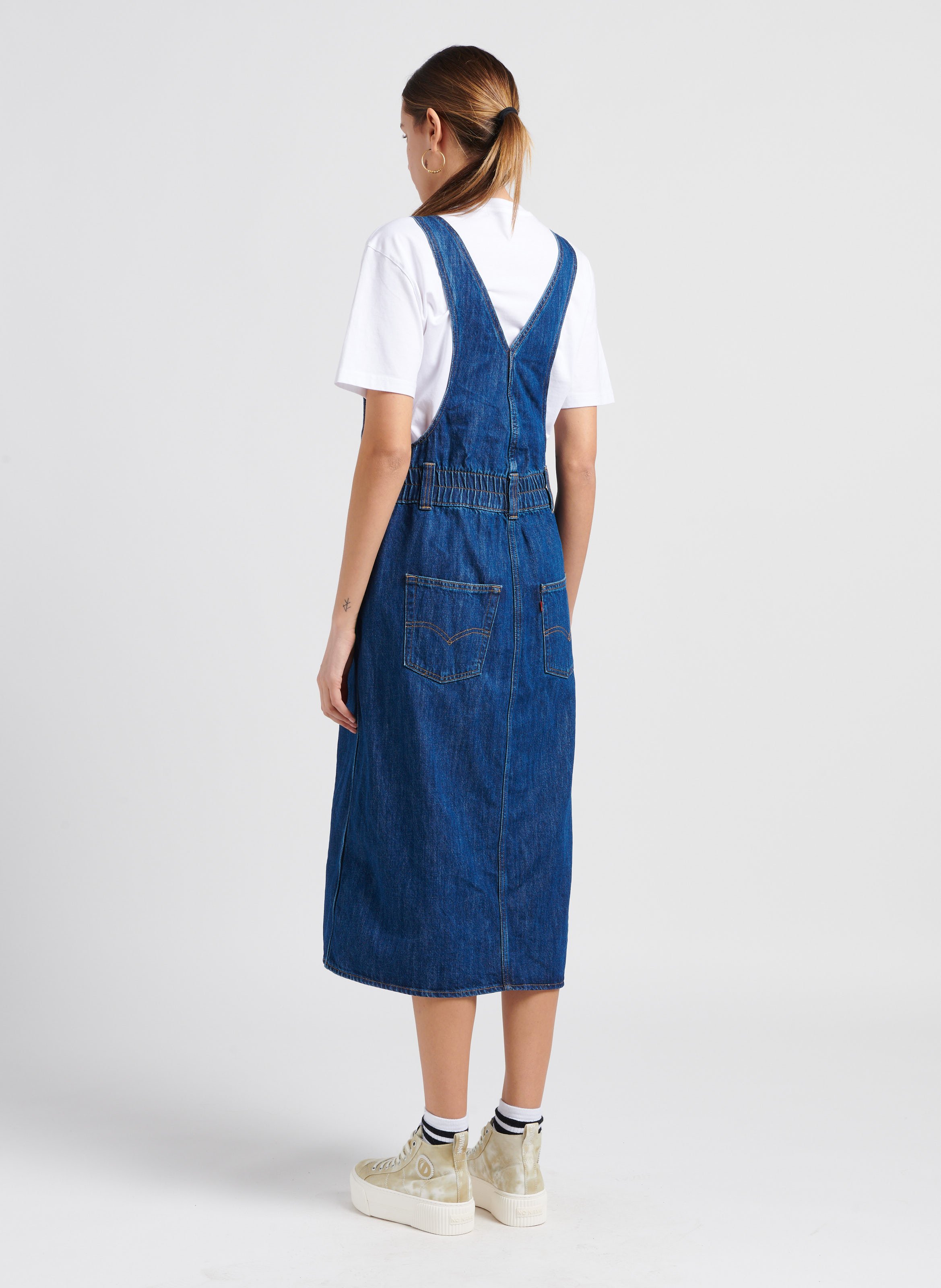 Denim Cotton Dungaree Dress Medium Indigo Stonewash Levi's - Women ...