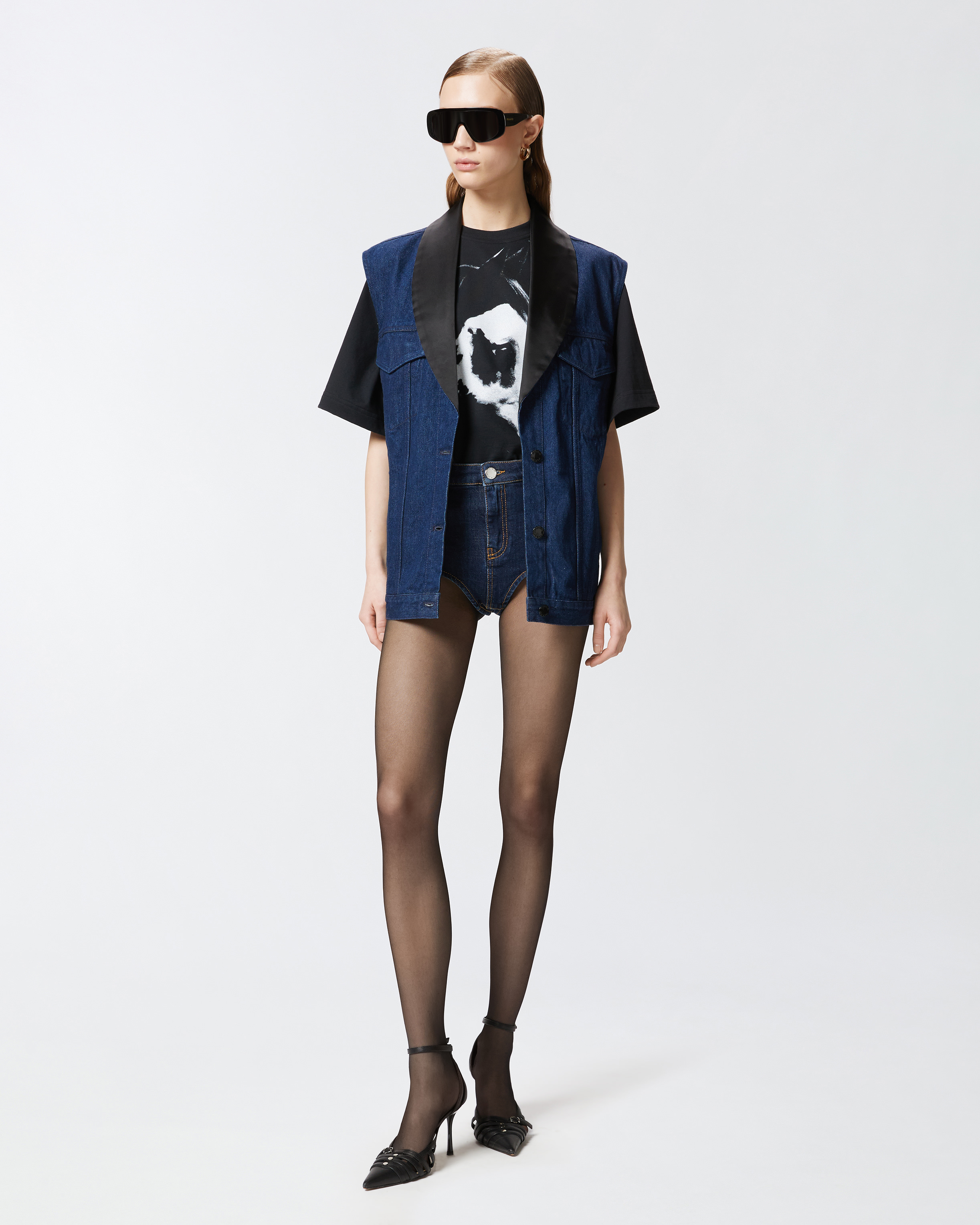 Short moulant en denim foncé Multicolore Pinko - Femme 104610_A2DV_PJL ...