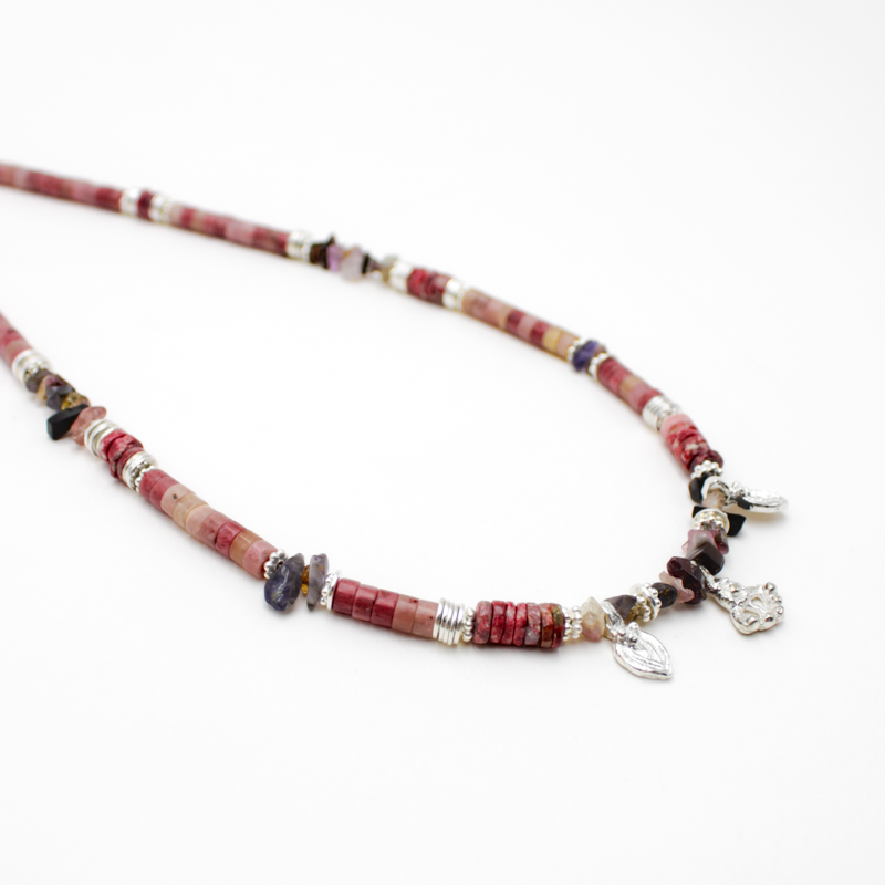 Collier heishi ethnique rose - joanne Argent L'atelier Des Dames - Femme 24FW169 | Place des ...