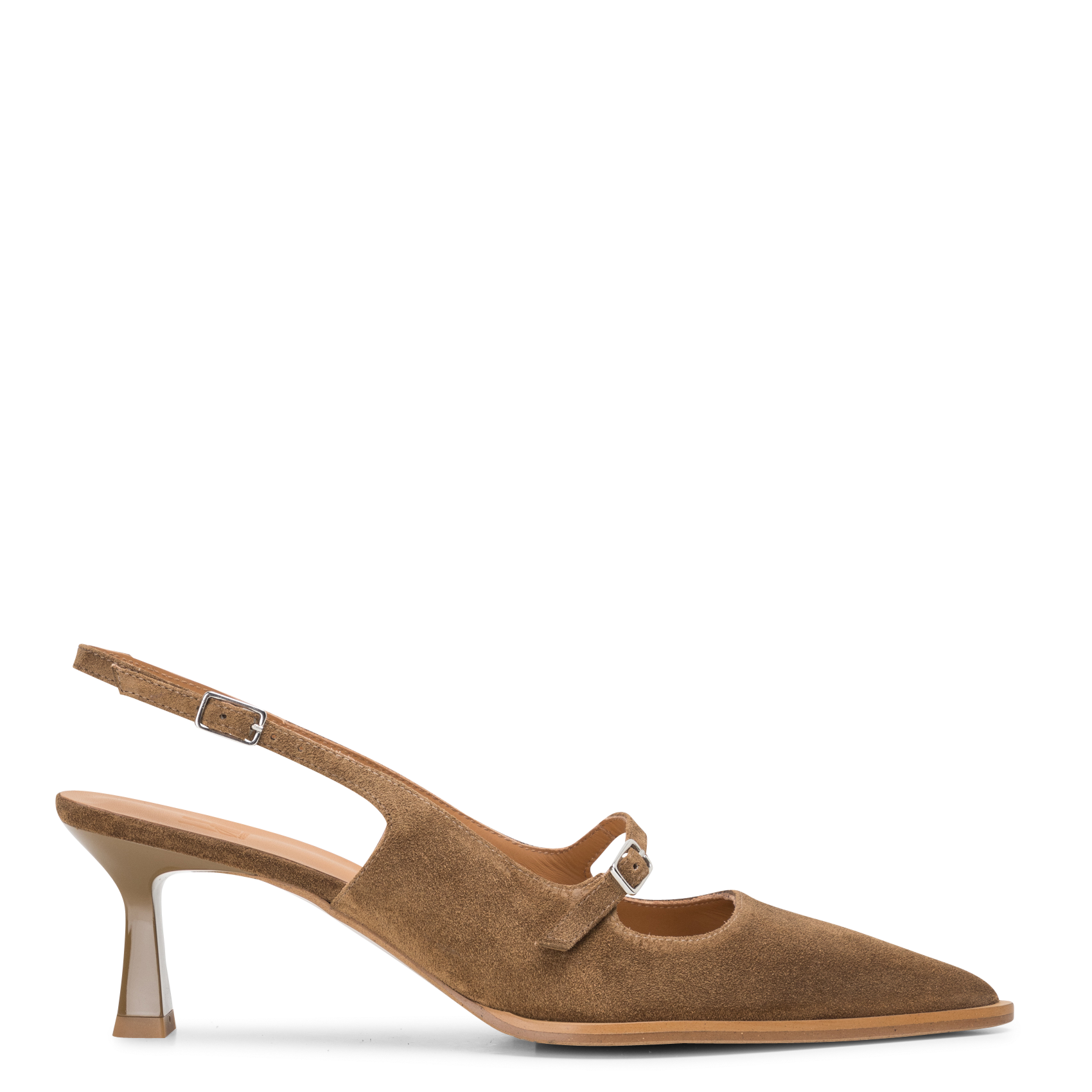 Leather slingbacks Tabac babysilk suede 555 Billi Bi - Women A8092 ...