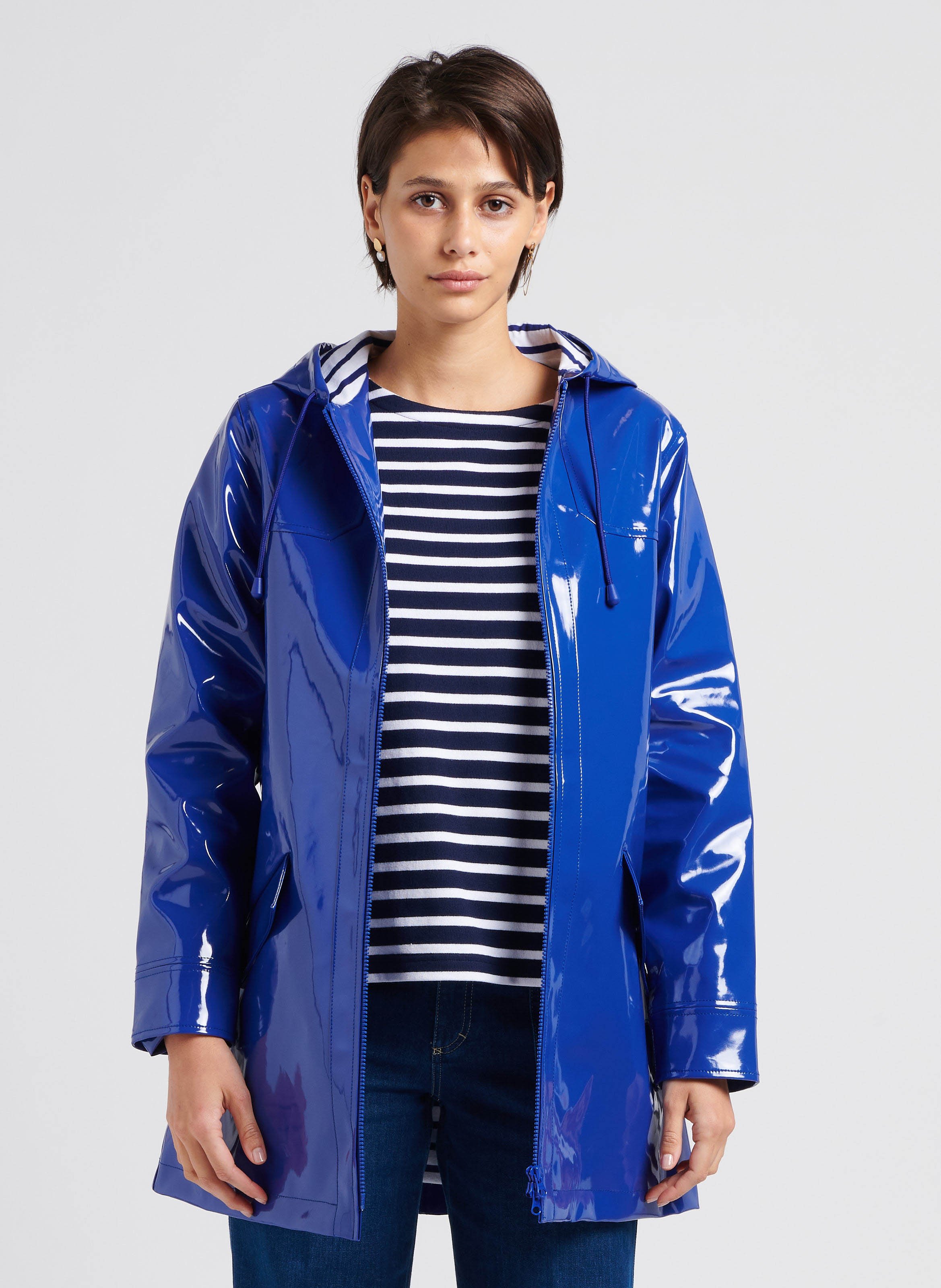 Glanzende Regenjas Met Capuchon Ecolier Armor Lux - Dames | Place des ...