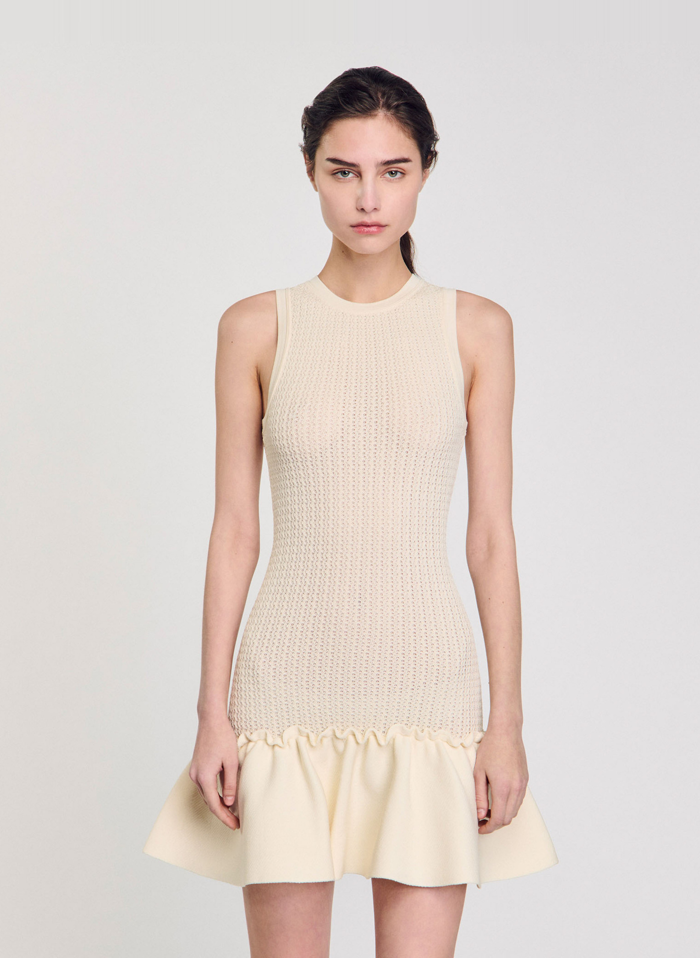 Knit dress Ecru Sandro - Women SFPRO04118 | Place des Tendances
