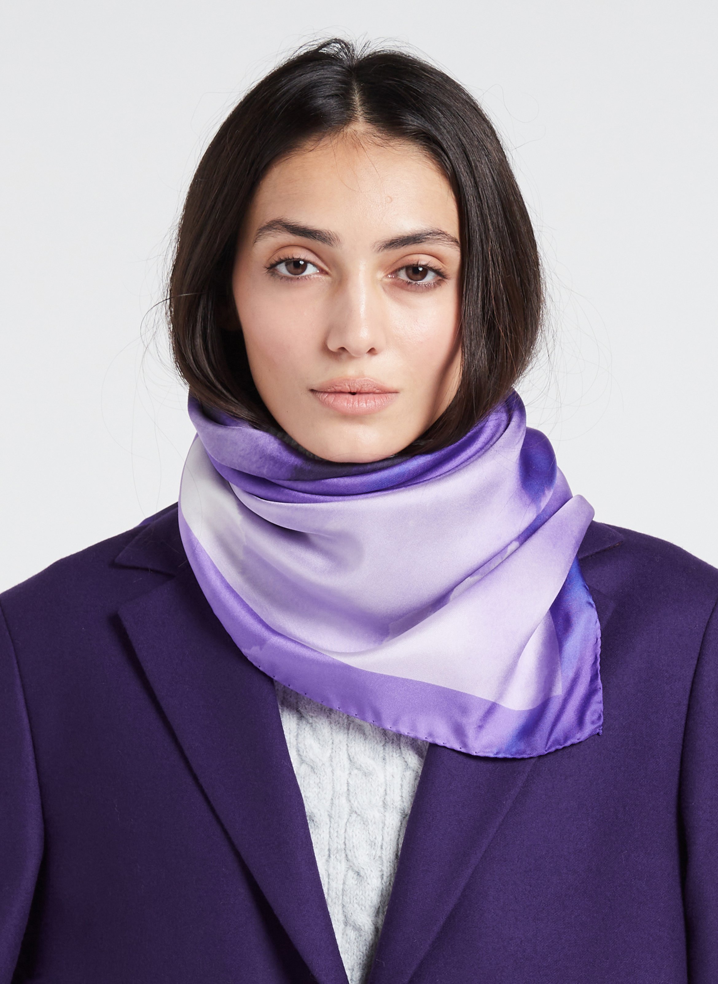 Foulard En Soie Violet Saison 1865 - Femme | Place des Tendances