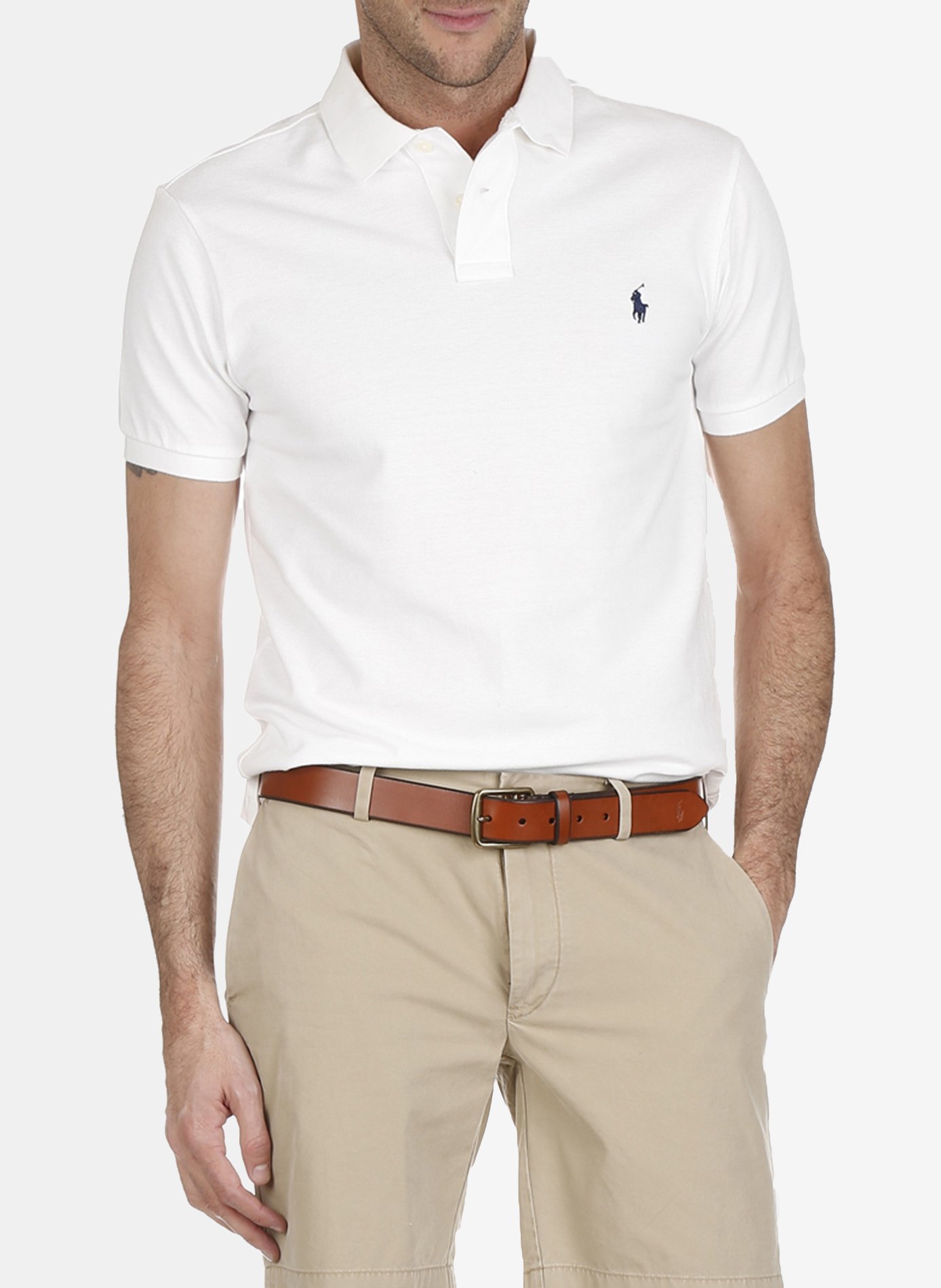 Short-sleeved slim-fit polo shirt White Polo Ralph Lauren - Men 710548797 | Place des Tendances