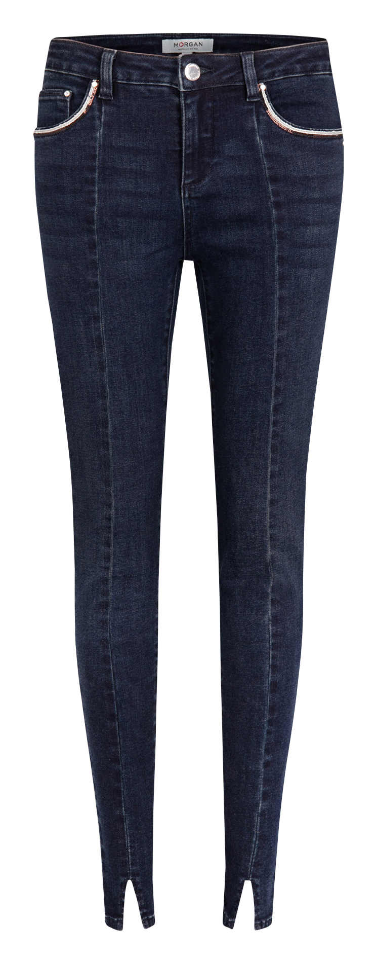 Slim-fit Cotton-blend Jeans Dark Blue Morgan - Women | Place des Tendances