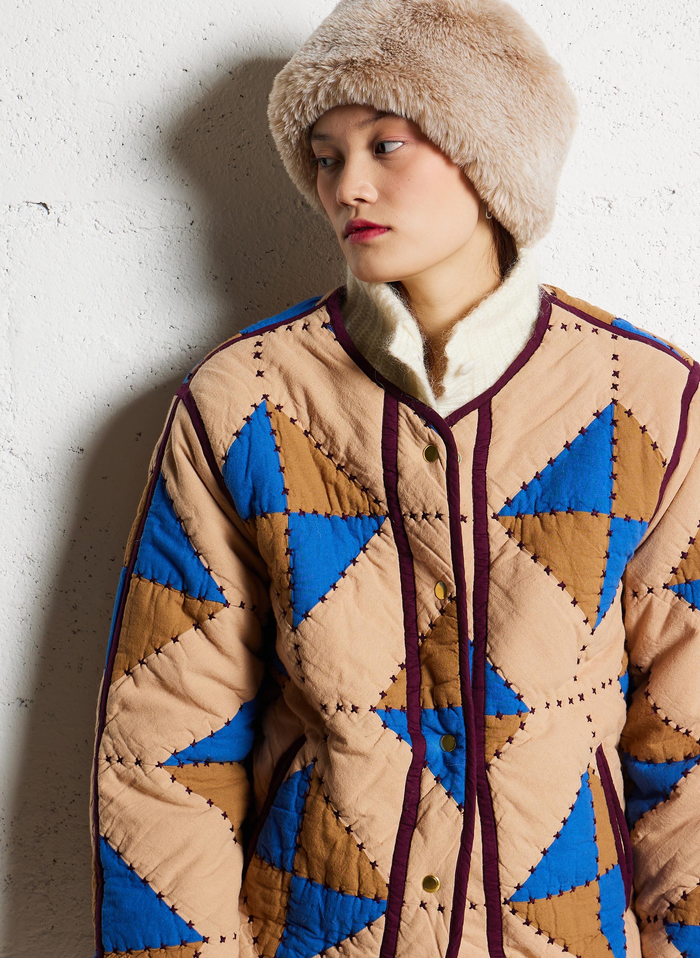 Round-neck organic cotton jacket Mix Leon & Harper - Women VULCA ...