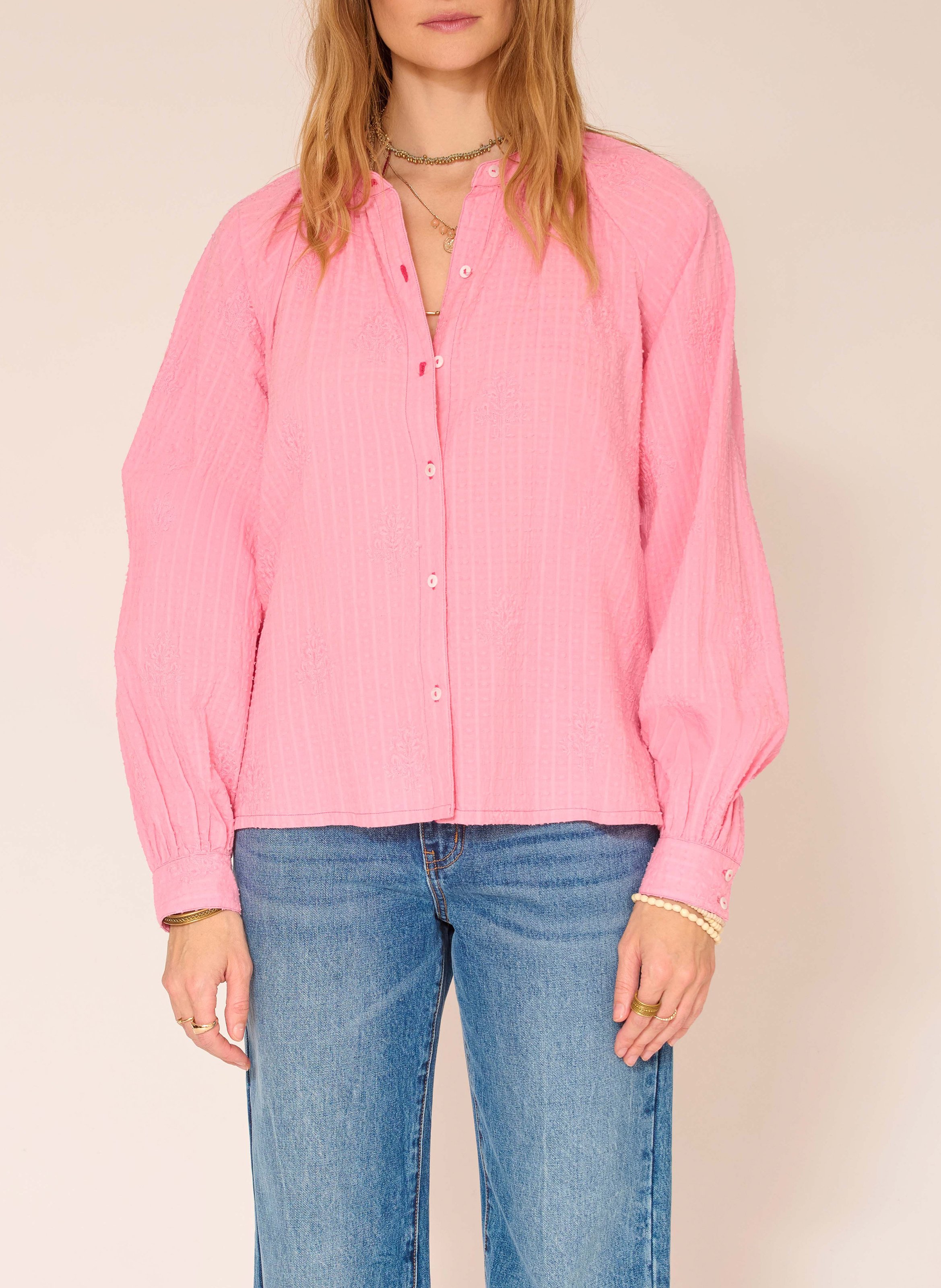 Chemise col rond en coton Constellation Geranium Mkt - Femme 25S ...