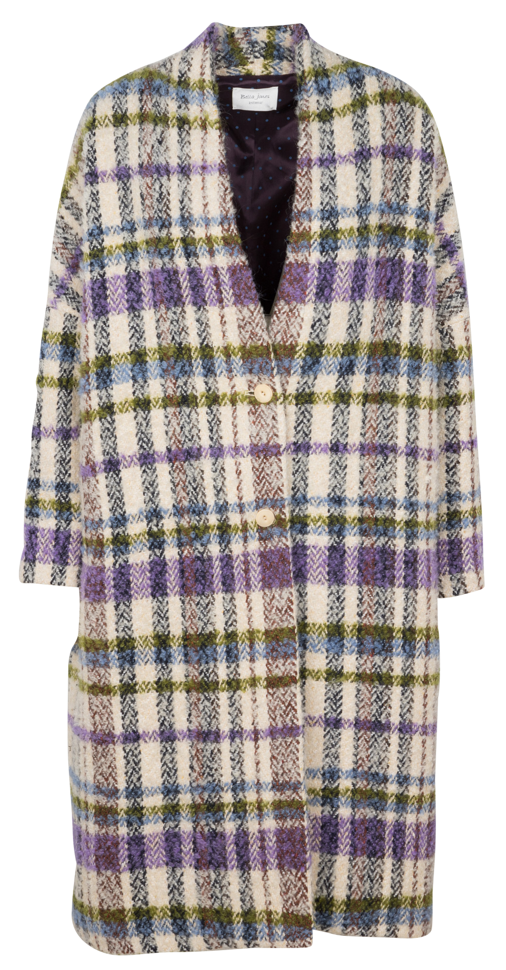 Long Checked Coat Lavande Bella Jones - Women | Place des Tendances