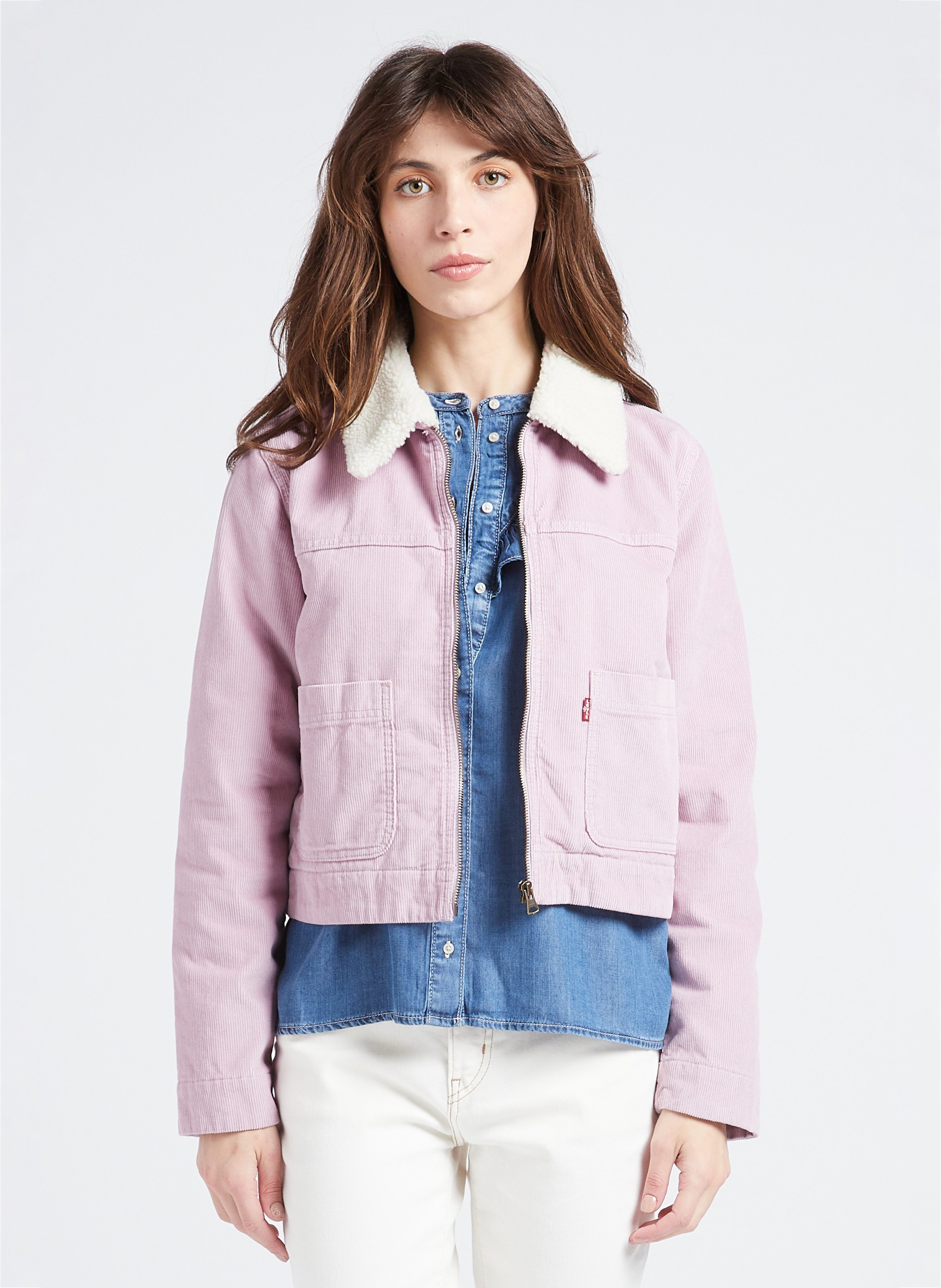 Straight Cotton Jacket With Classic Collar Keepsake Lilac Levi's ...