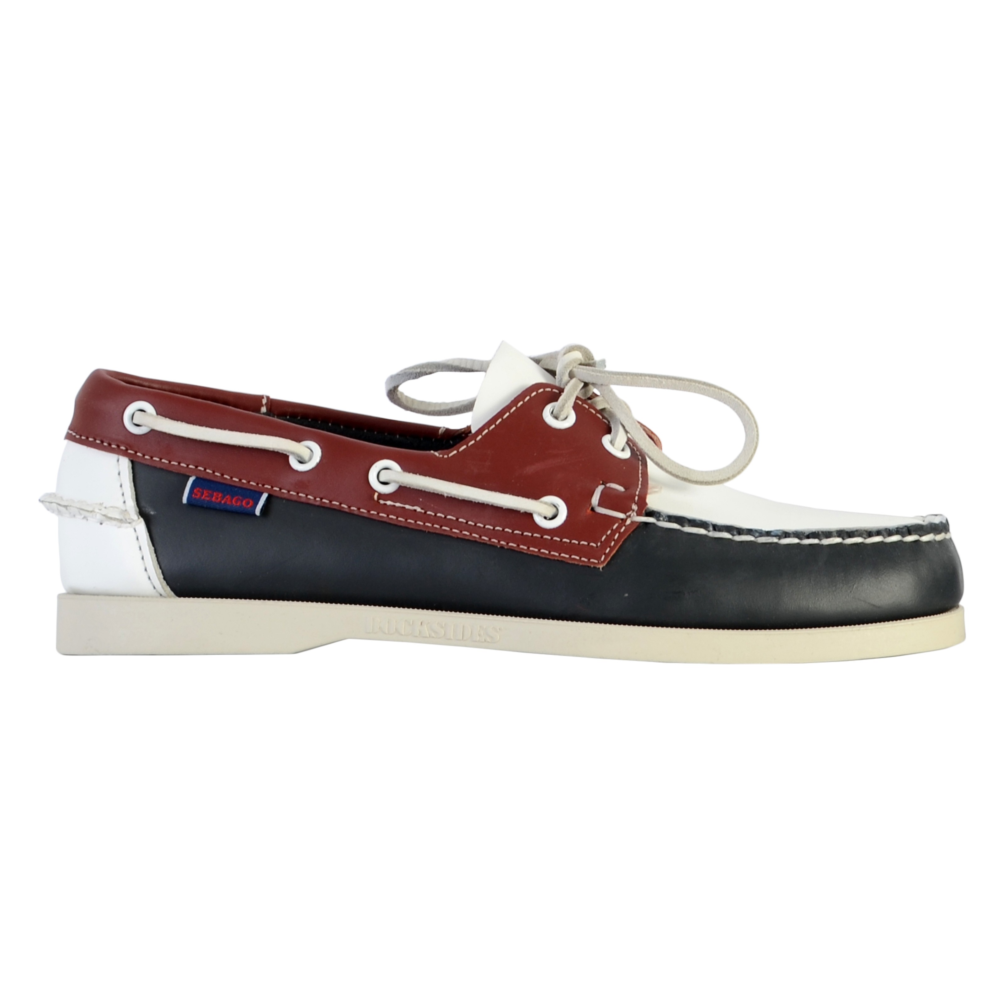 Derby Cuir Sebago Portland Spinnaker Marine Rouge Blanc Sebago - Homme ...
