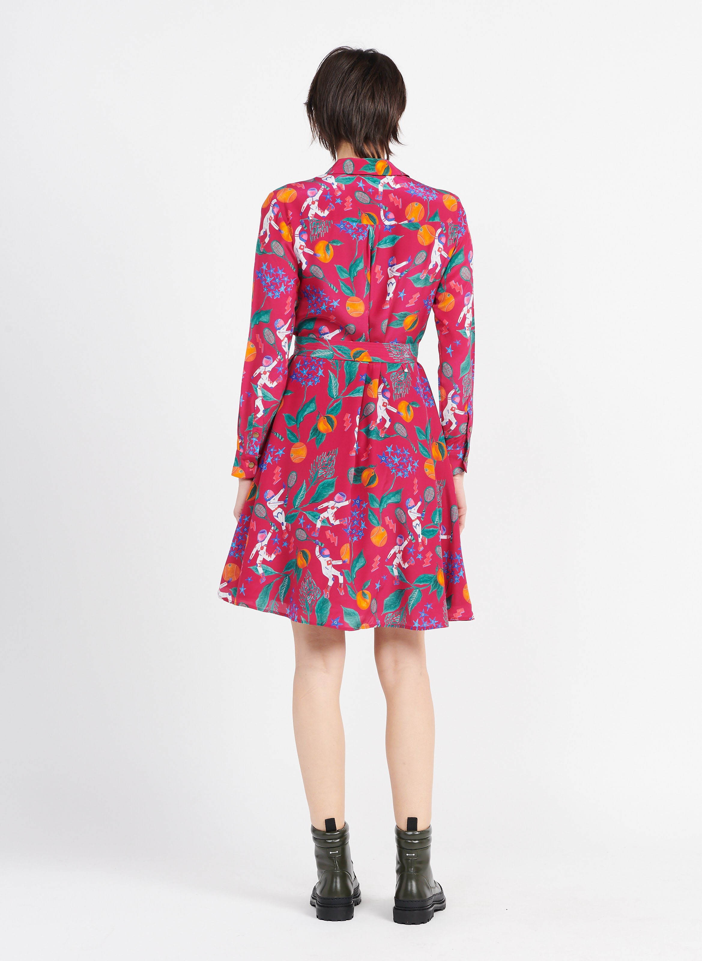 Printed Silk Midi Dress Rose Soi Paris - Women | Place des Tendances
