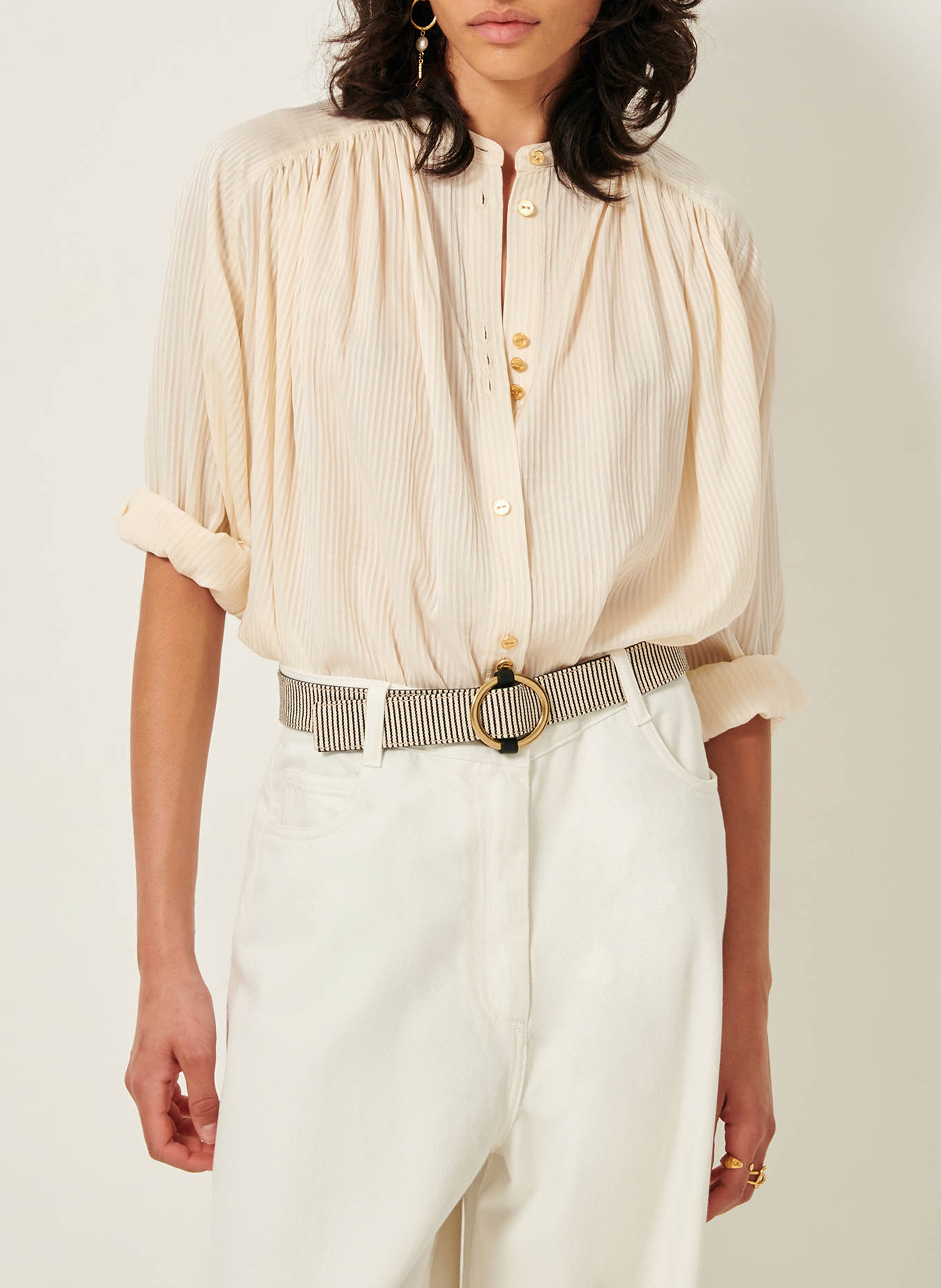 Camicia ampia scollo tondo Fleur de sel Sessun - Donna STALIGHT | Place ...