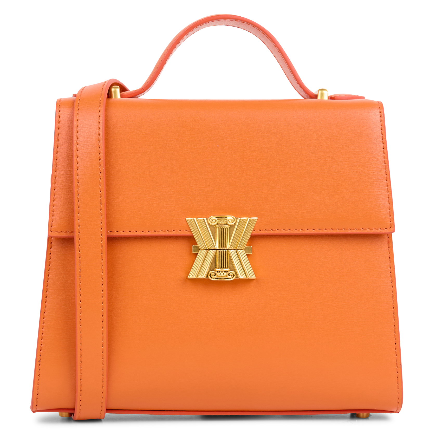 Sac Bandoulière En Cuir Andrea Orange Kassandre Paris - Femme - ANDREA ...