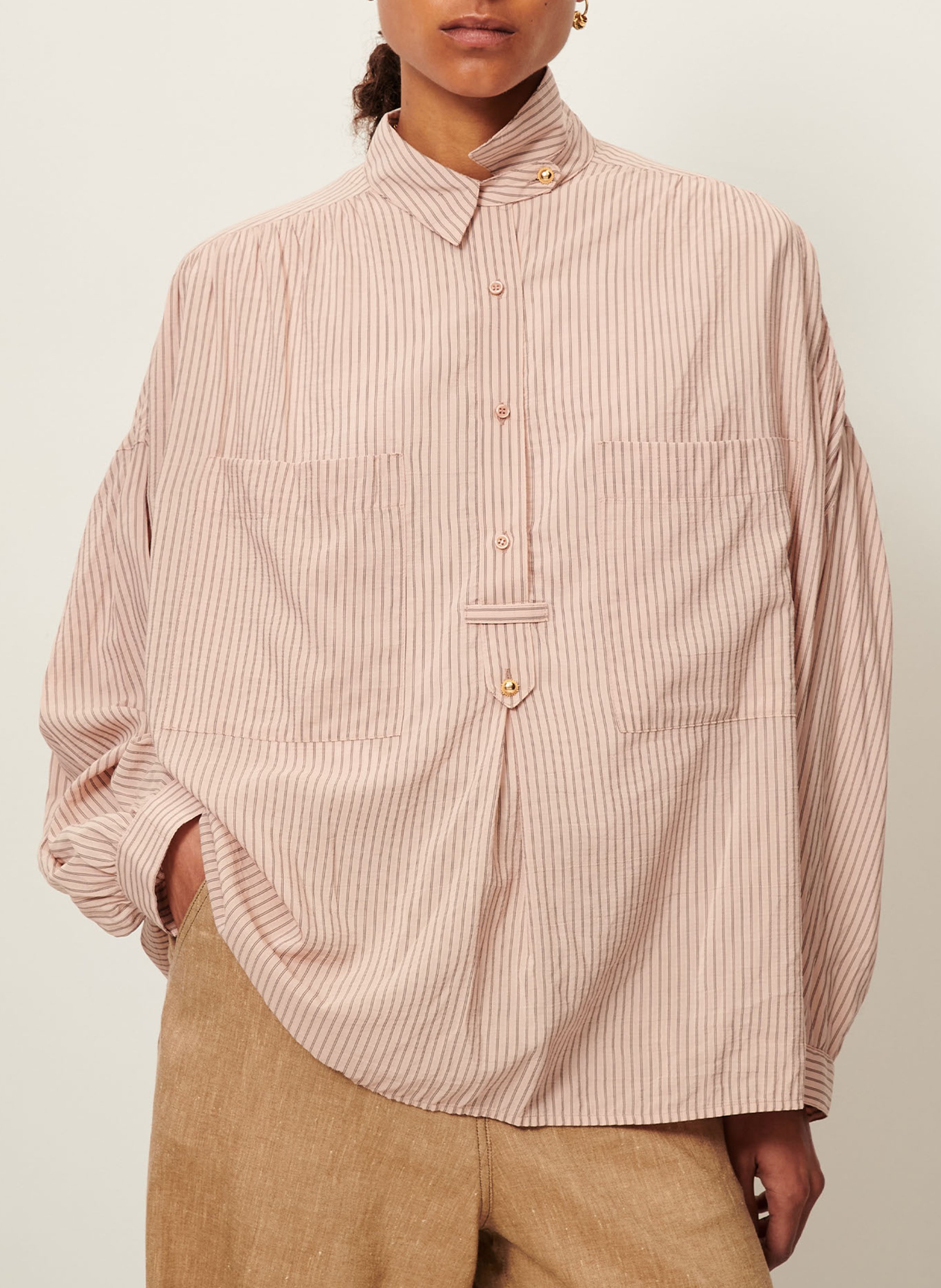 Chemise col rond Claude Rustic rose Sessun - Femme CLAUDE | Place des ...