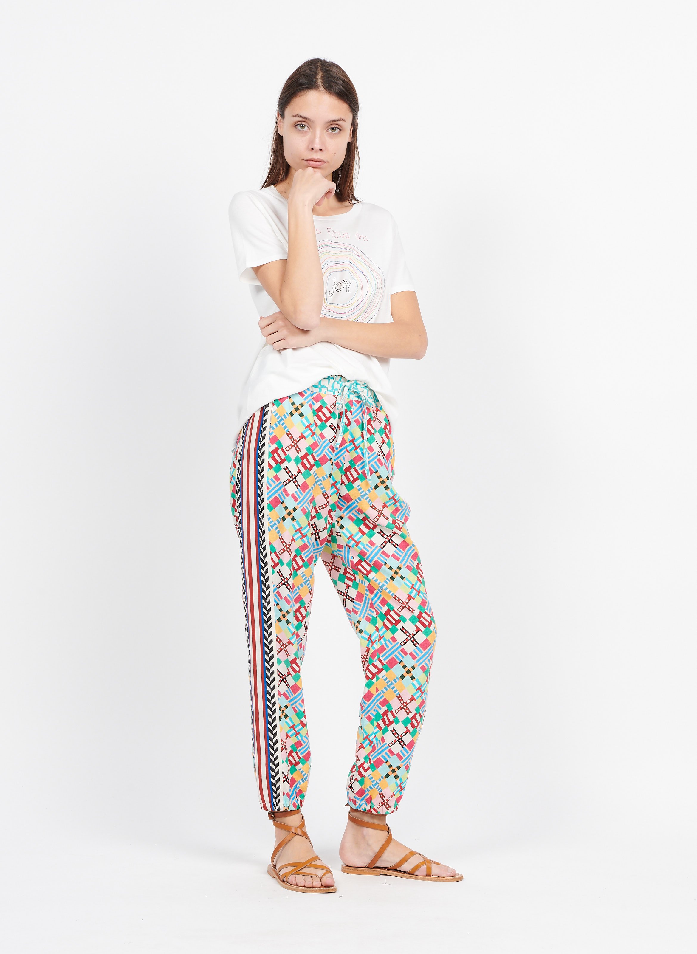 Fließende Hose Aus Leinen-mix Mit Print Pow Wow Sack S - Damen | Place ...
