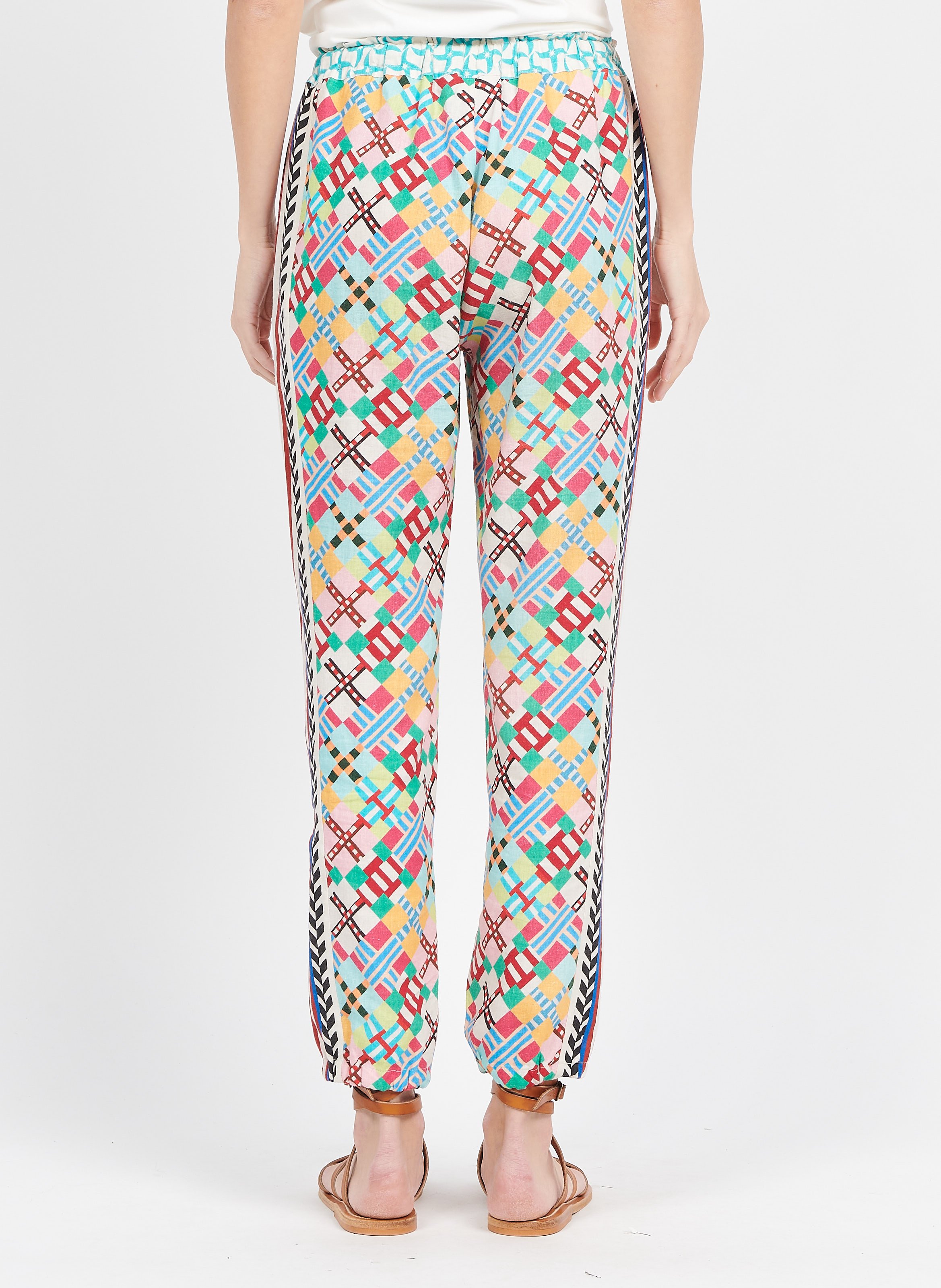 Fließende Hose Aus Leinen-mix Mit Print Pow Wow Sack S - Damen | Place ...