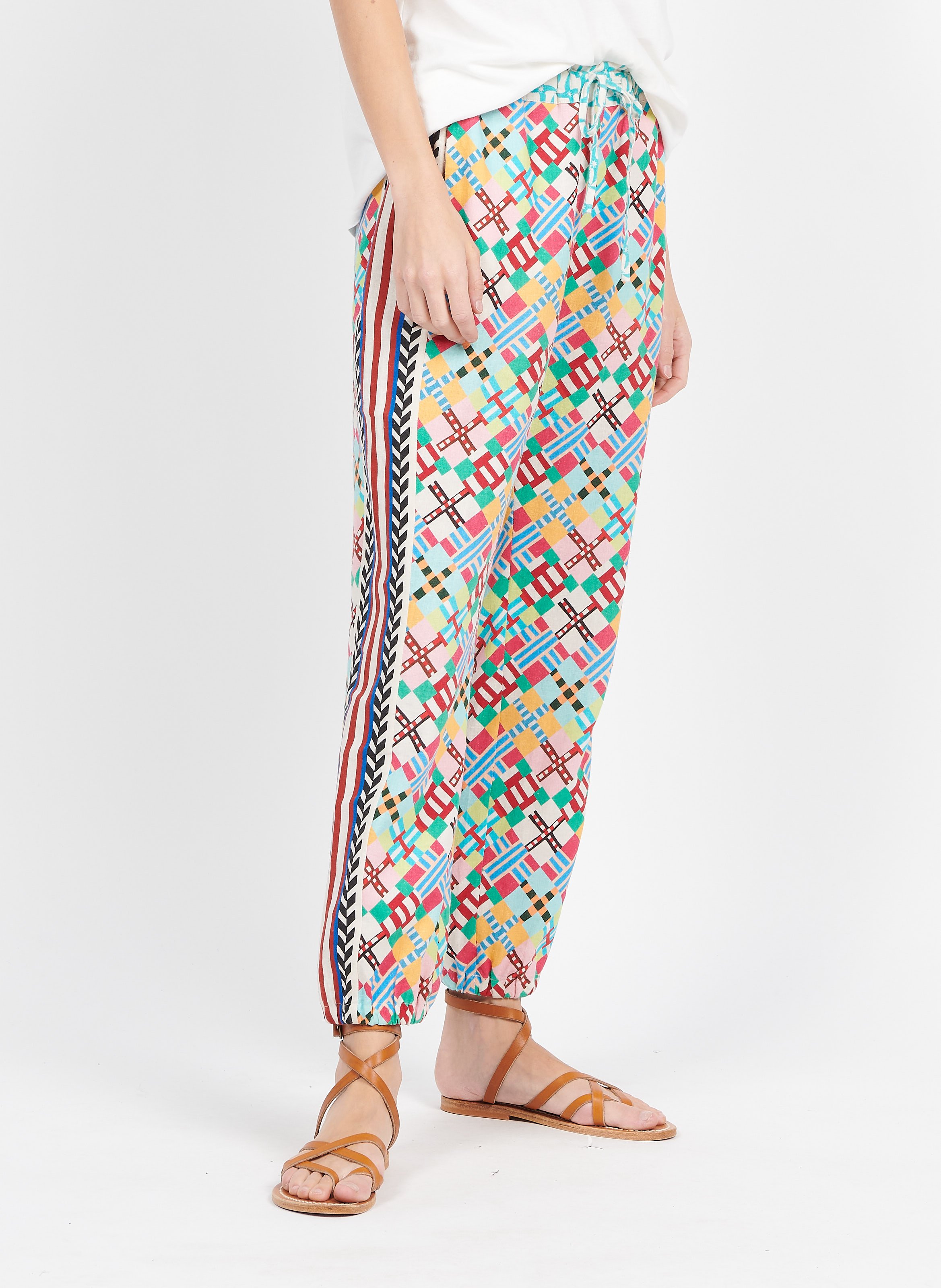 Fließende Hose Aus Leinen-mix Mit Print Pow Wow Sack S - Damen | Place ...