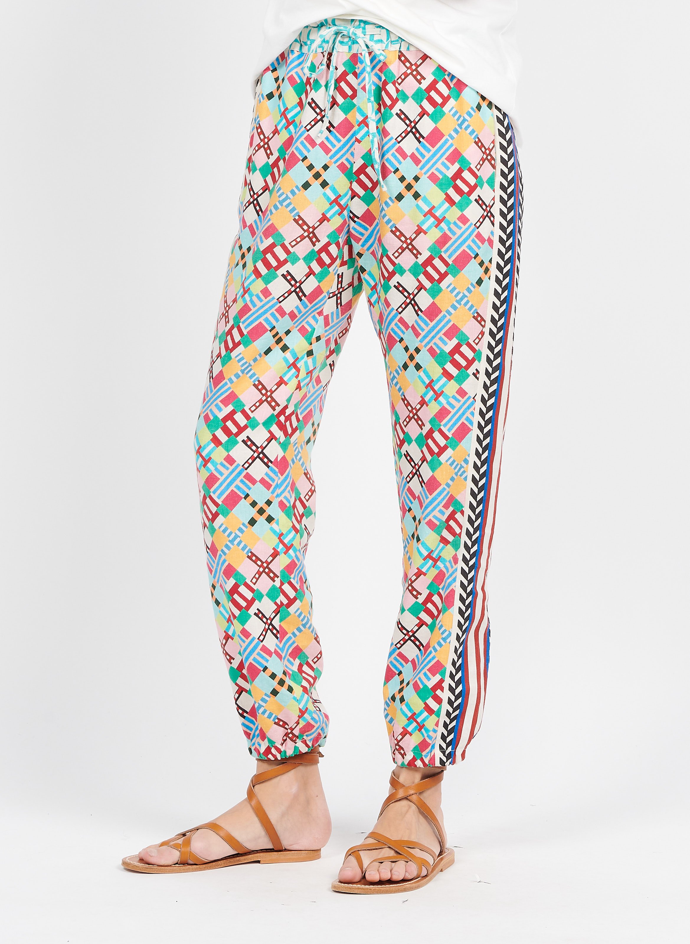 Fließende Hose Aus Leinen-mix Mit Print Pow Wow Sack S - Damen | Place ...