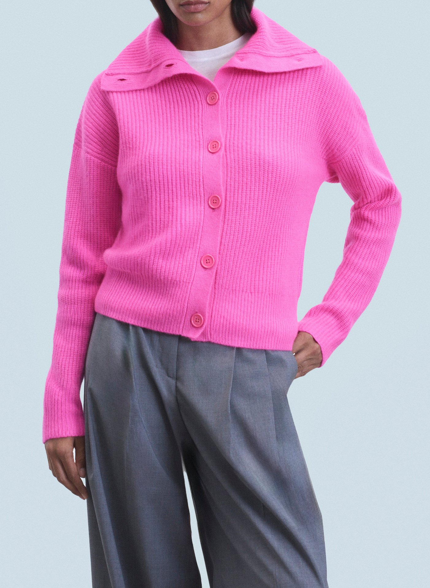 Cashmere High Neck Cardigan Utopic Pink From Future - Women - WPC02132 ...