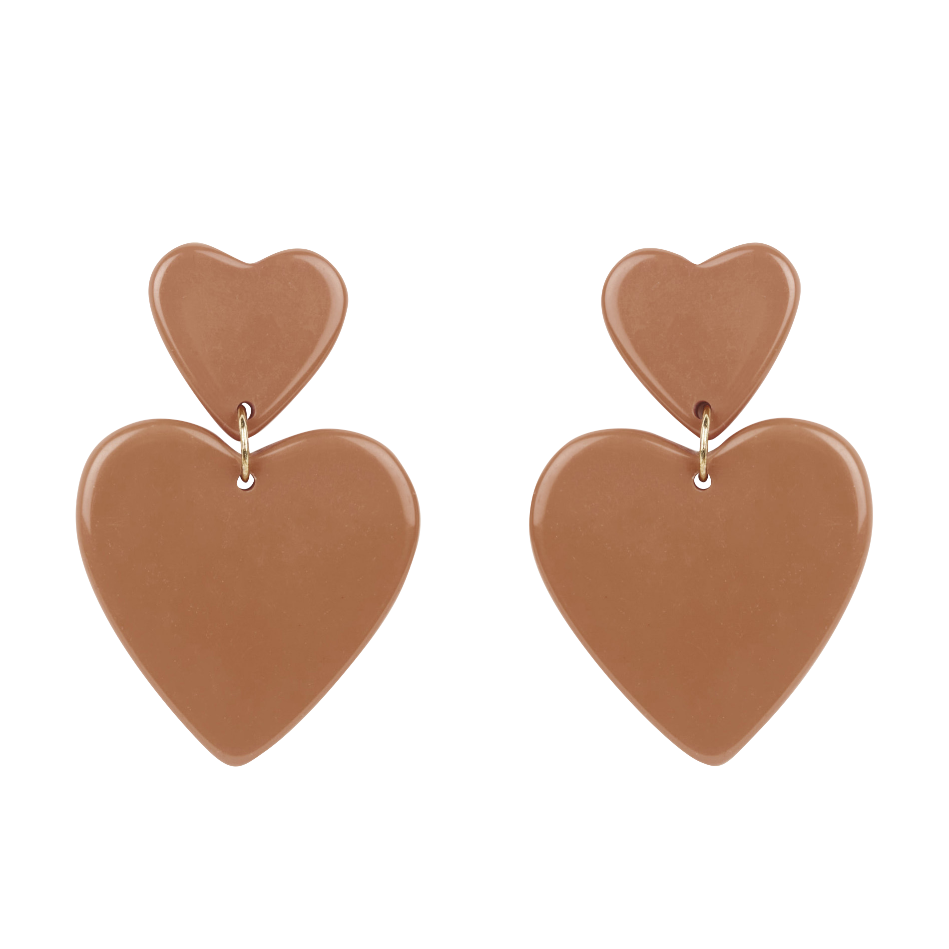 Heart-shaped pierced earrings Terracotta Feeka - Women 6BOO0233 | Place ...