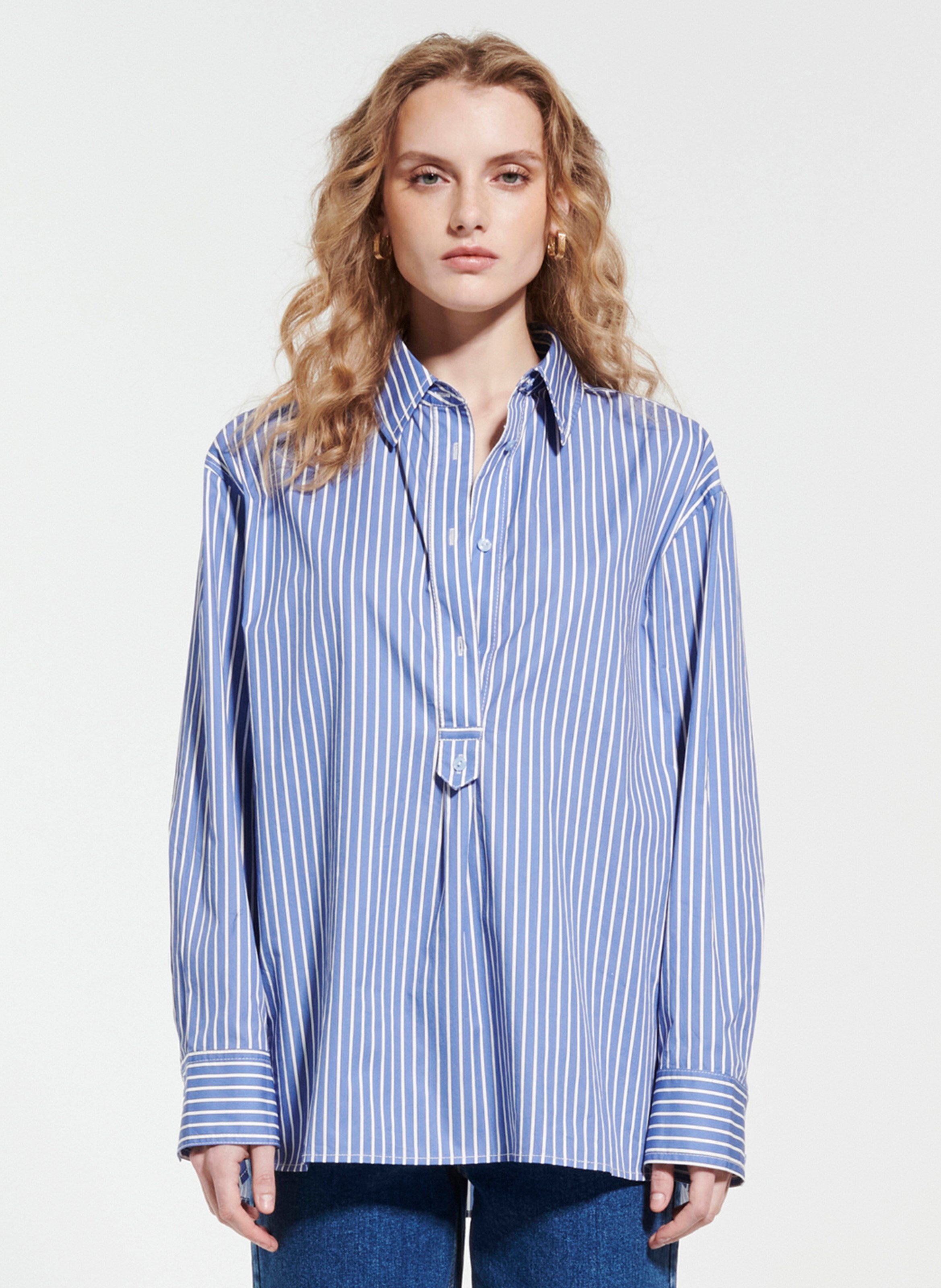 Striped Cotton Shirt Rayures Zapa - Women - TCHE02T126-2-RAYURES ...