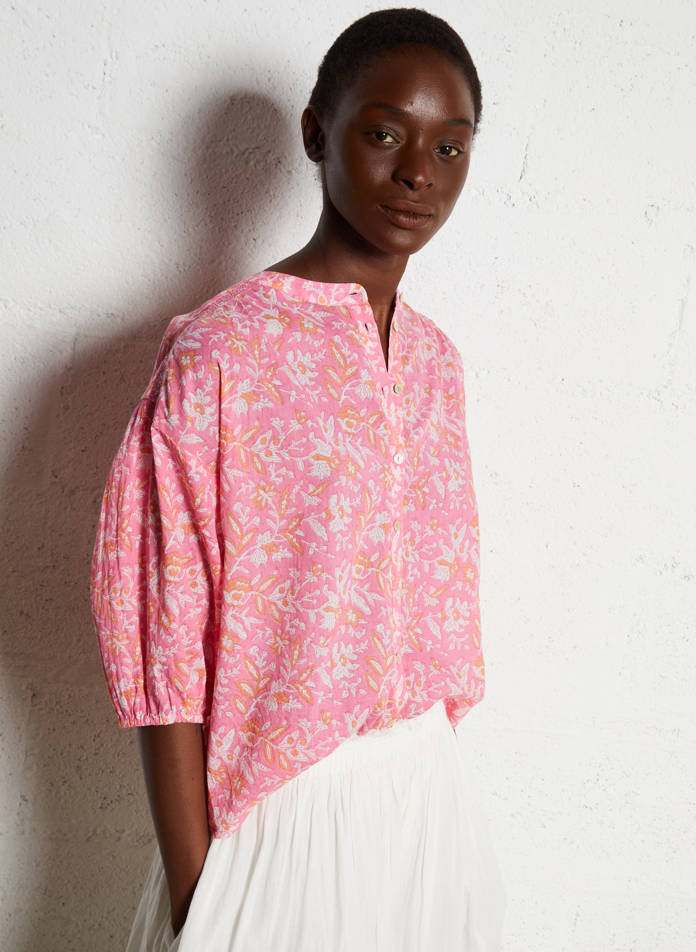 Chemise col rond en coton Prana Framboise Maison 123 - Femme 6553728 ...