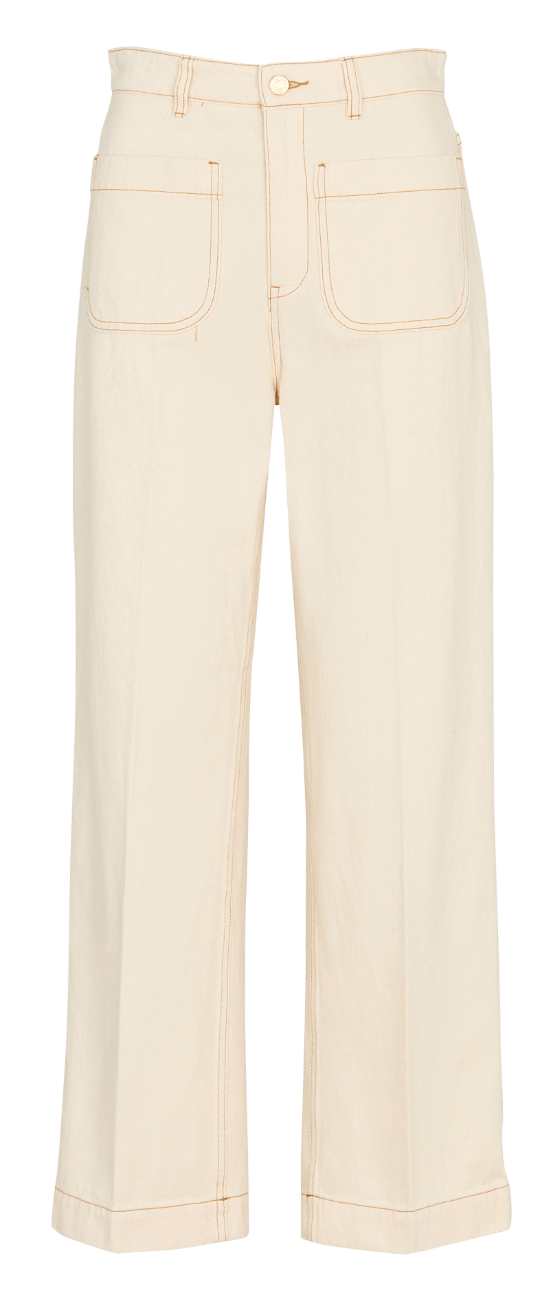 Cotton Straight Jeans Ecru Lab Dip - Women - United Kingdom