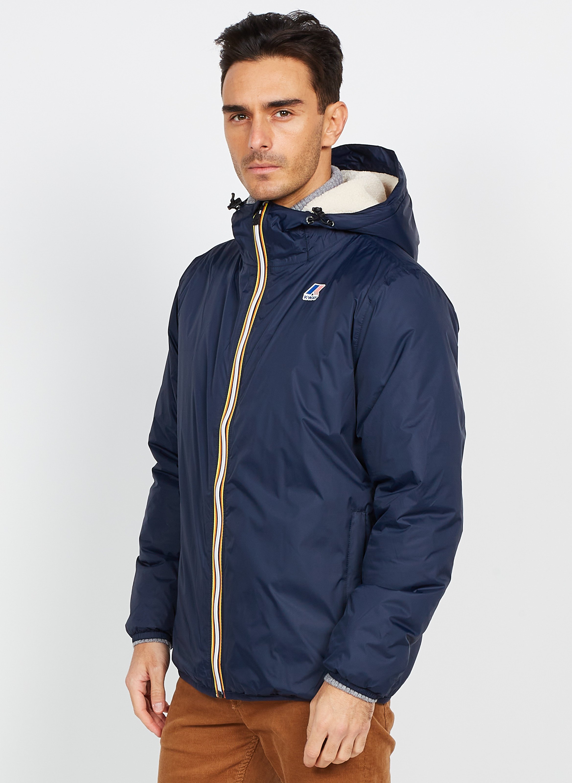 High-neck Hooded Windbreaker Depht Blue K-way - Men | Place des Tendances