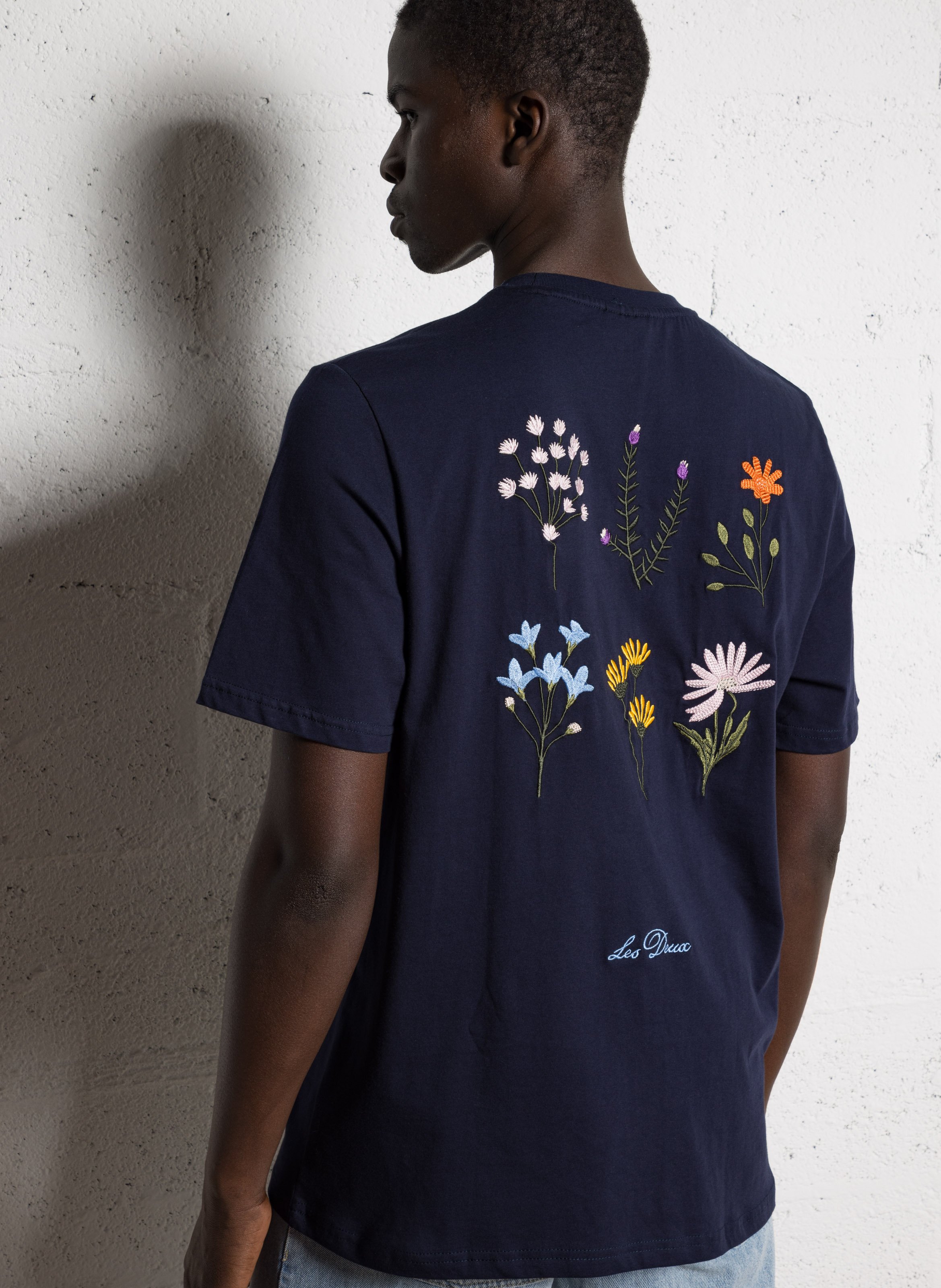 Tee-shirt droit en coton bio Wild Dark navy Les Deux - Homme 1000218 ...