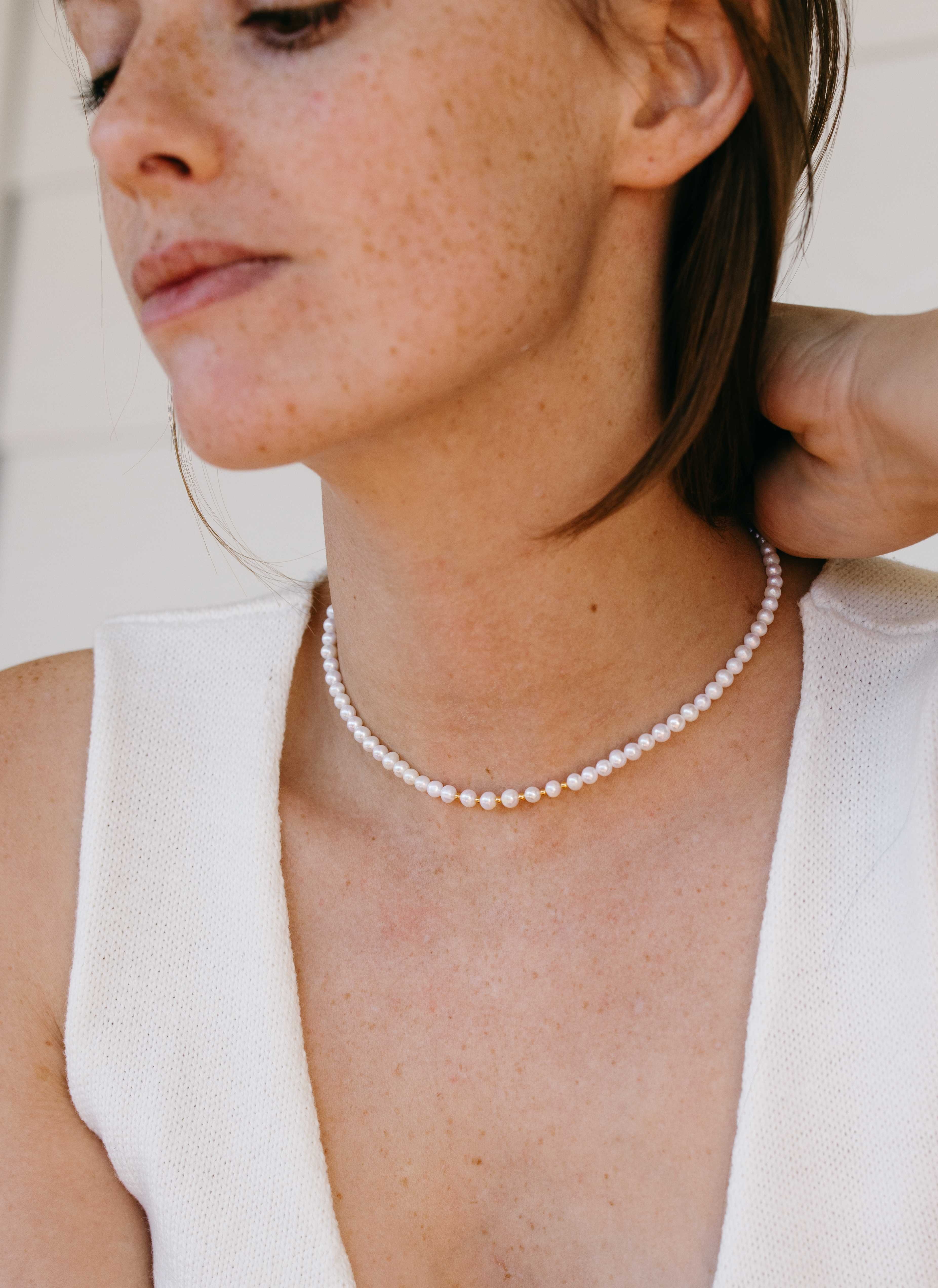 Collier Rise Plaque Or Et Perles De Culture Blanc Nacré Gisel B - Femme ...