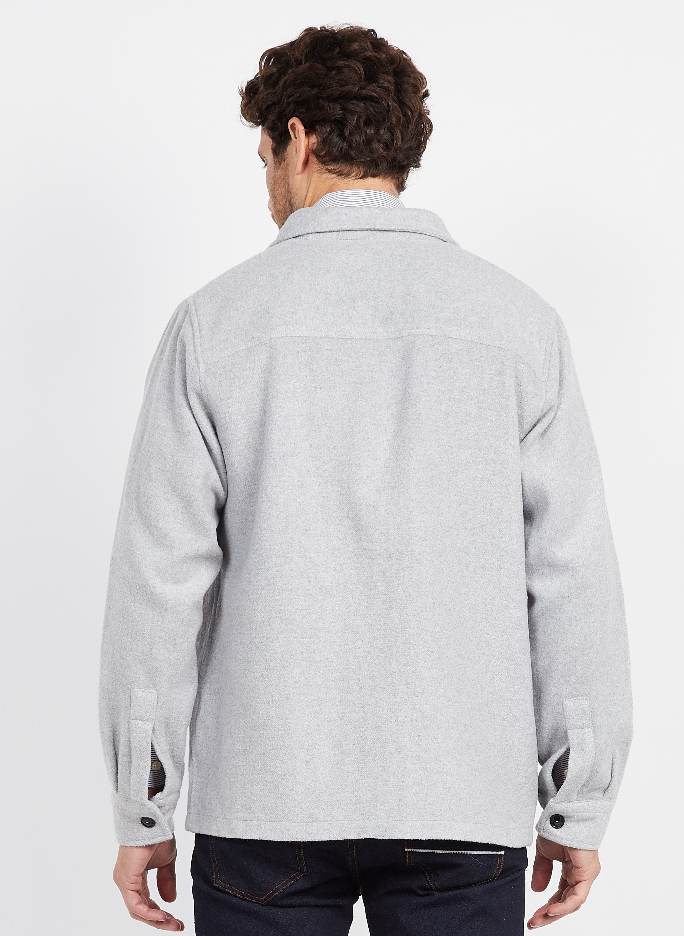 Overshirt With Classic Collar Heat-grey Schott - Men | Place des Tendances