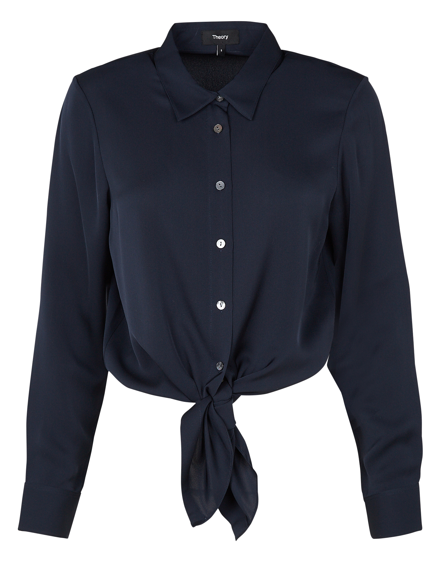 Seidenbluse Mit Klassischem Kragen Nocturne Navy Theory - Damen | Place ...