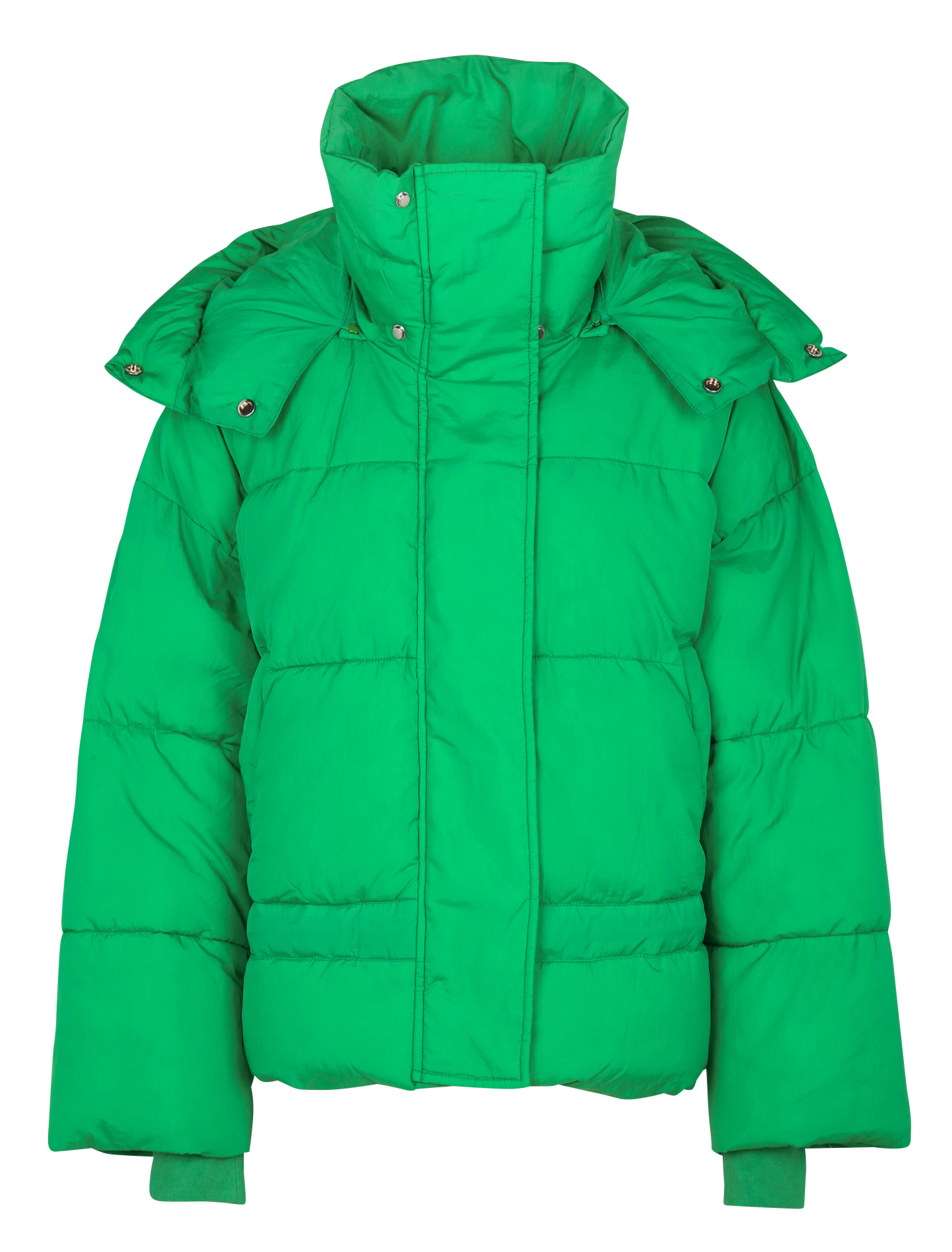Oversized Padded Jacket With High Neck Green Berenice - Women ...