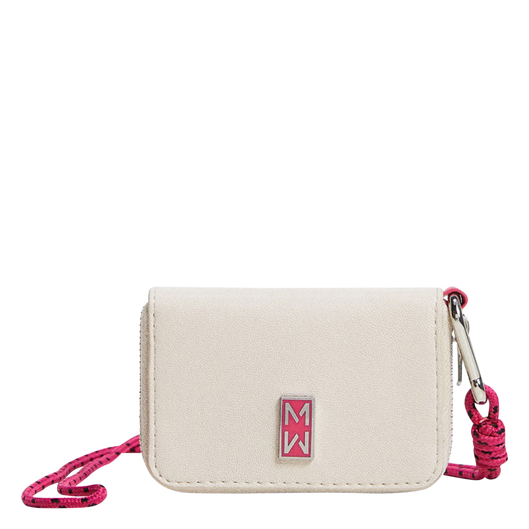 Mini Wallet With Rope Tie Blanc Naturel Mango - Women | Place des Tendances
