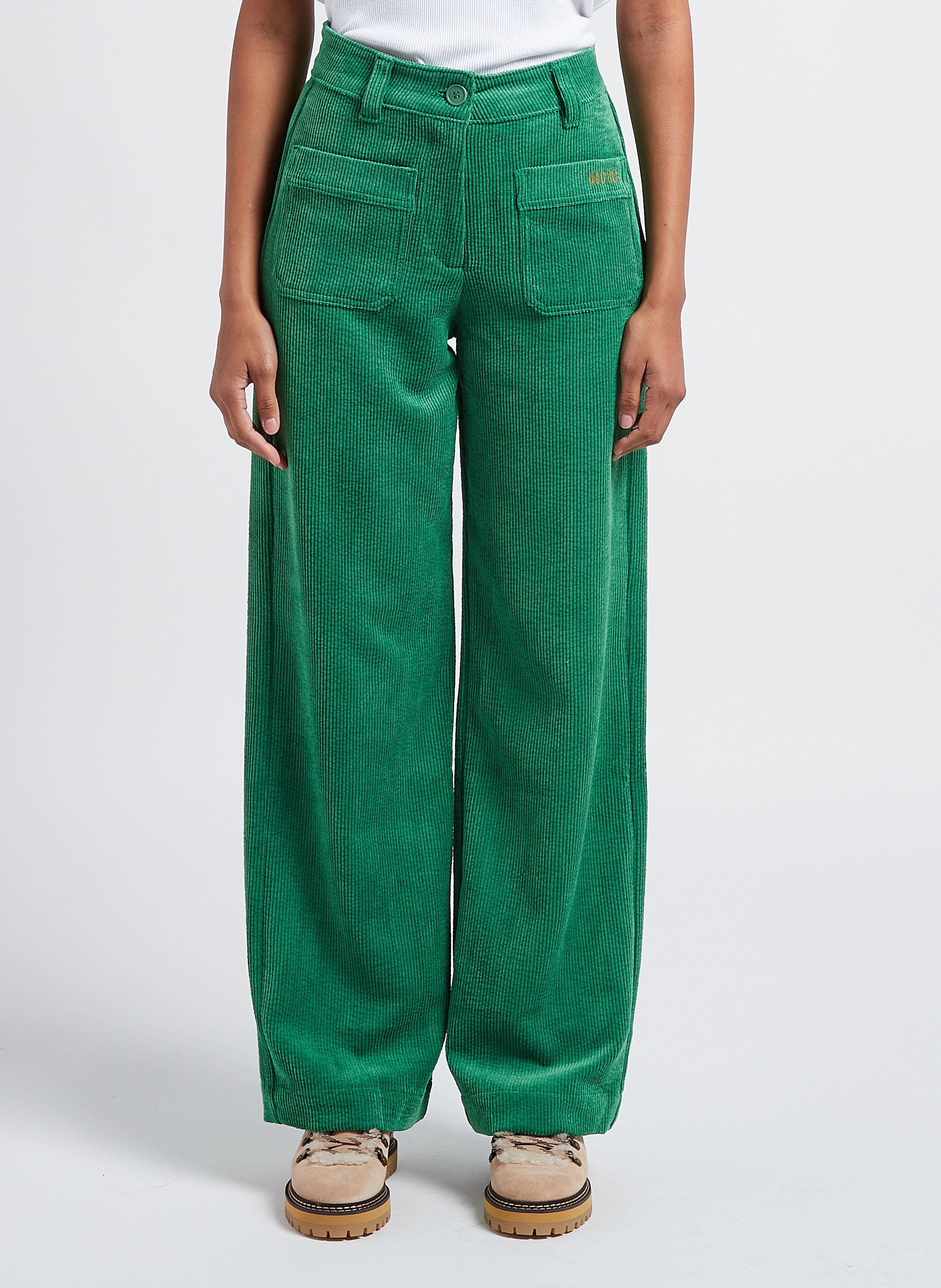 Pantalon large taille haute côtelé Only Mint green Indee - Femme ONLY ...