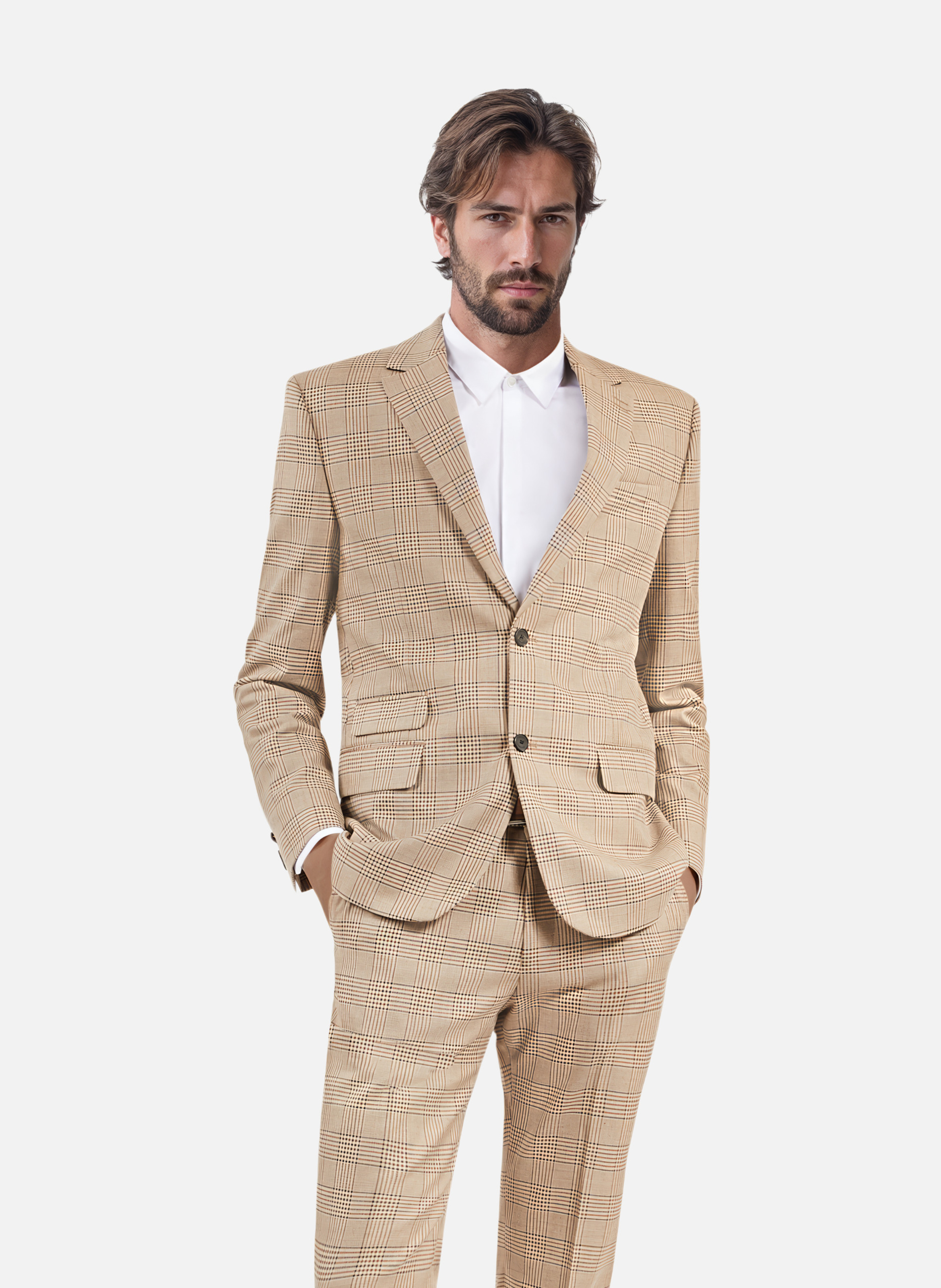 Veste de costume prince de galles Beige The kooples - Homme ...