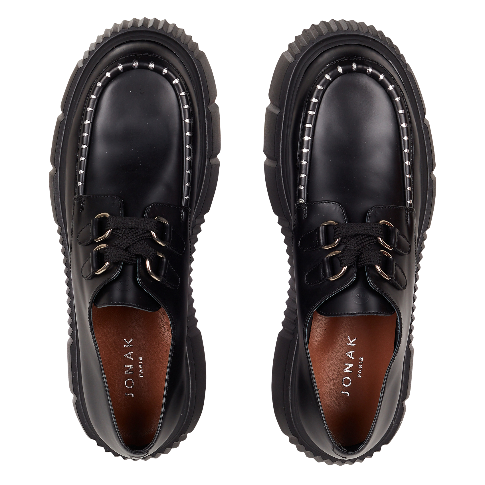 Glazed Leather Loafers Noir Jonak - Women | Place des Tendances