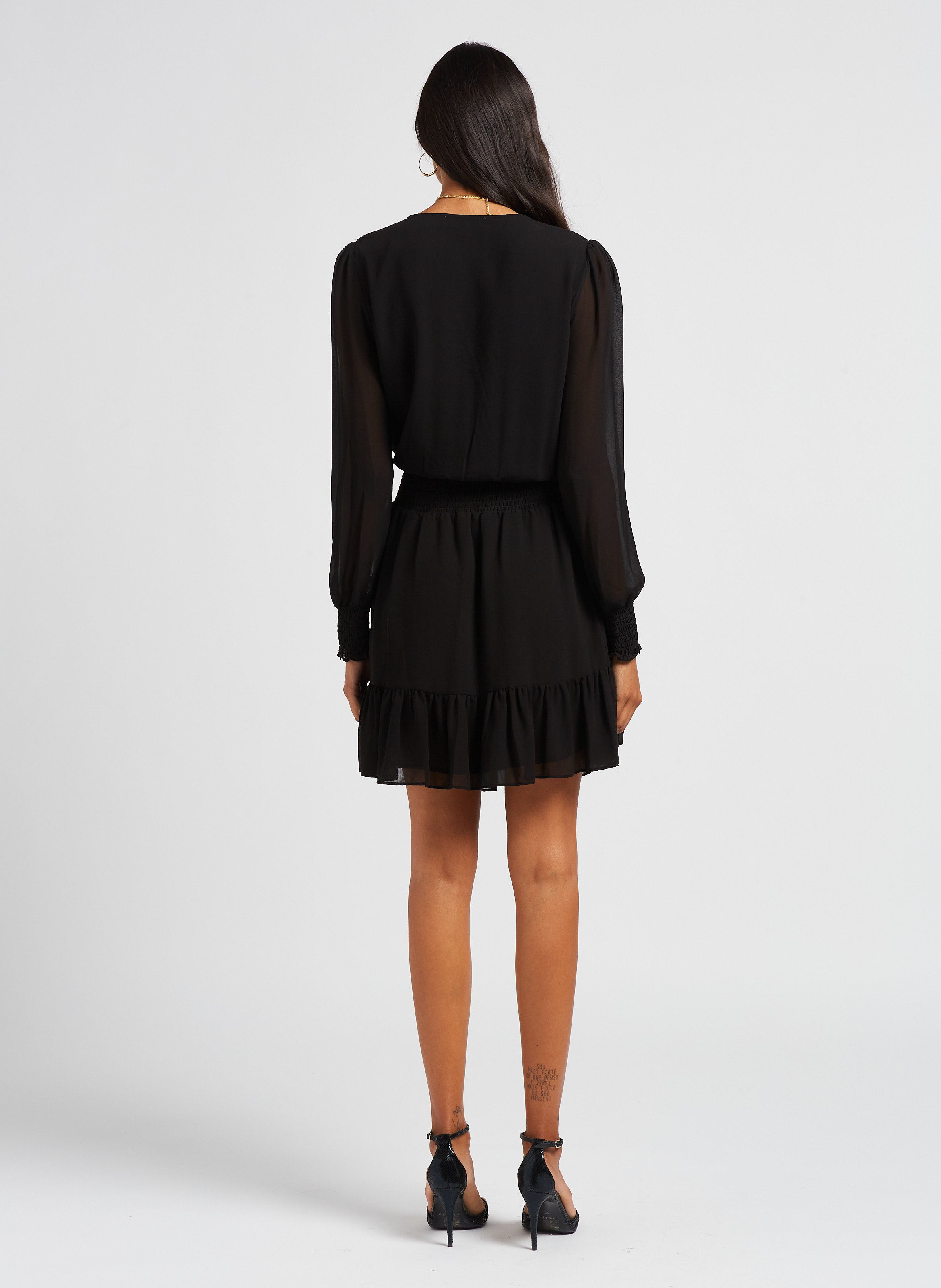 Short Ruffled Dress Black Michael Kors - Women | Place des Tendances