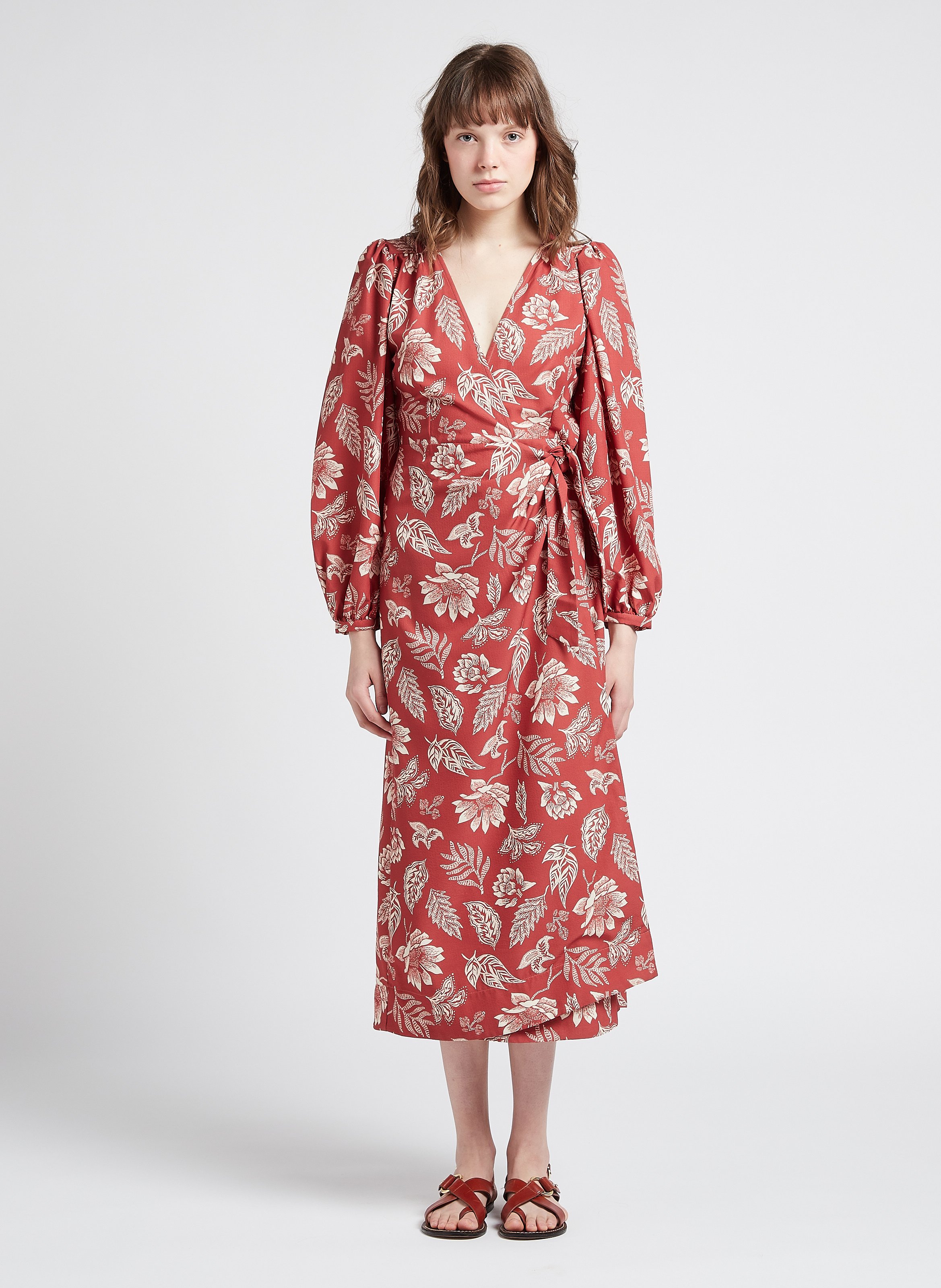 Printed Wrap Dress Sienna Print The New Society - Women - W-WV013 ...