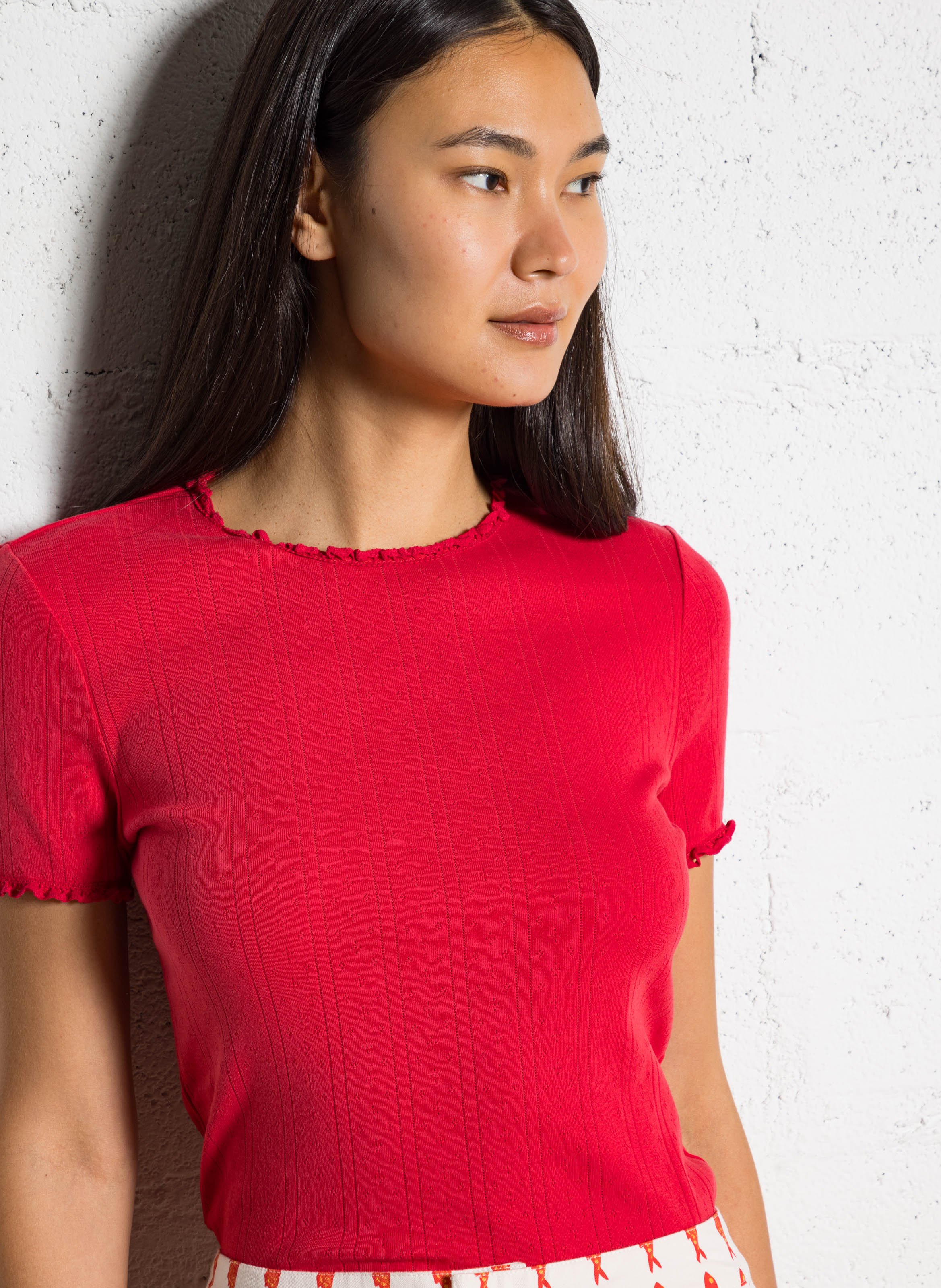 Tee-shirt col rond en coton bio Tonino Carmin Ekyog - Femme R094 ...