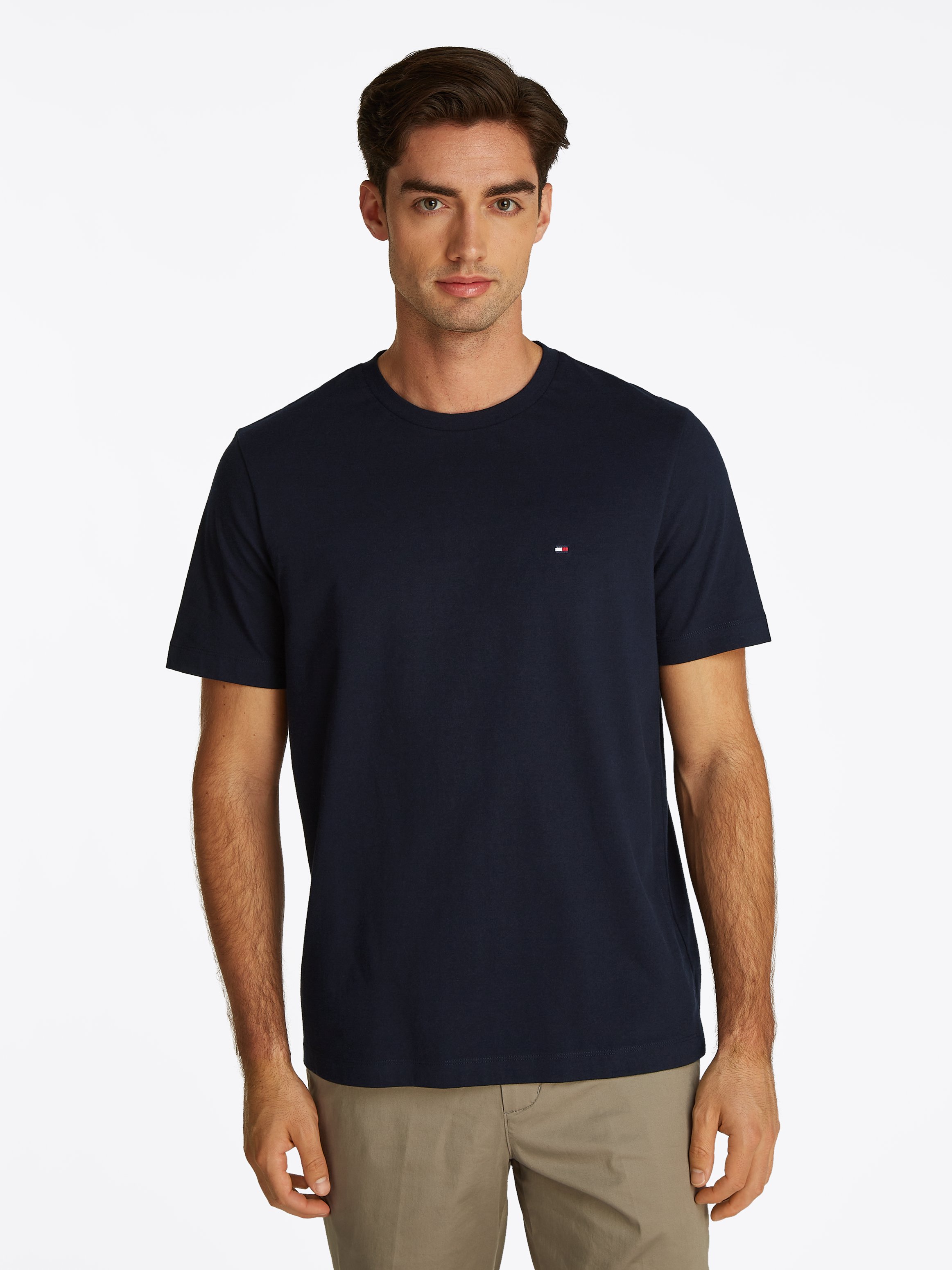 Straight cotton round-neck t-shirt Desert sky Tommy Hilfiger - Men ...