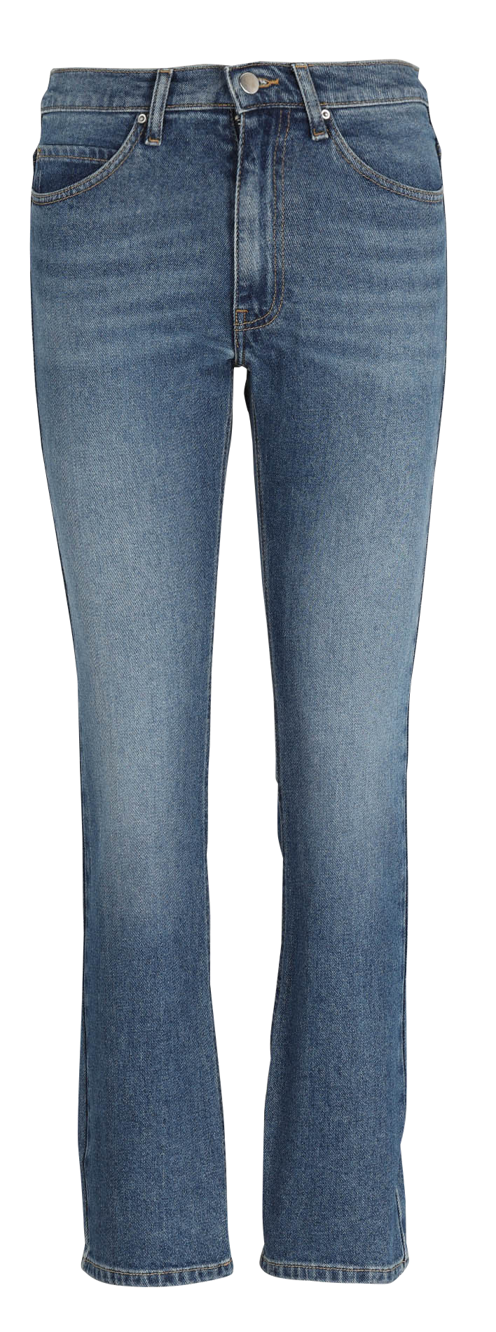 Rechte jeans van katoenmix met verwassen look Vintage Acquaverde ...