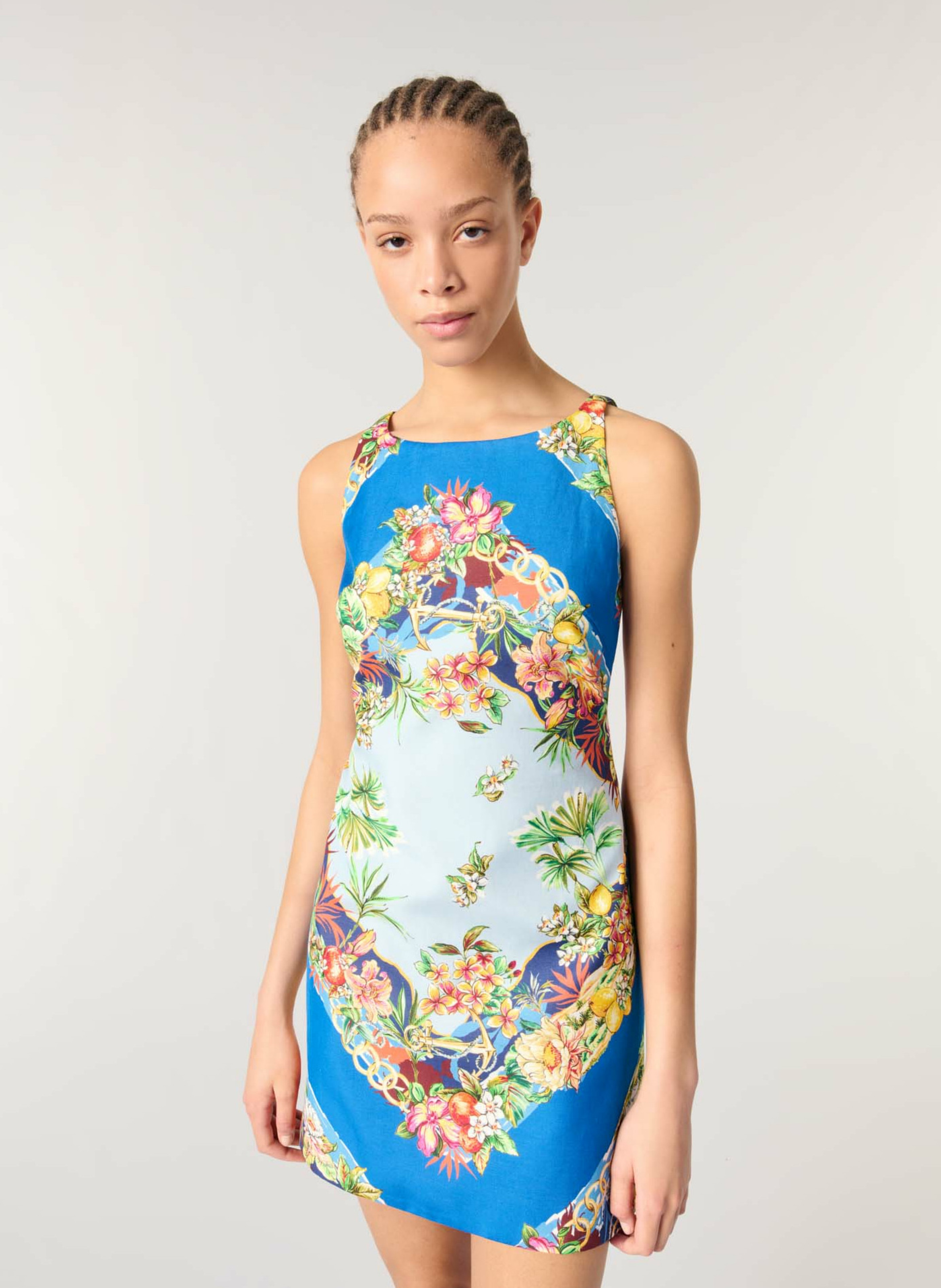 Robe courte imprimée Imprime floral multicouleur Maje - Femme ...