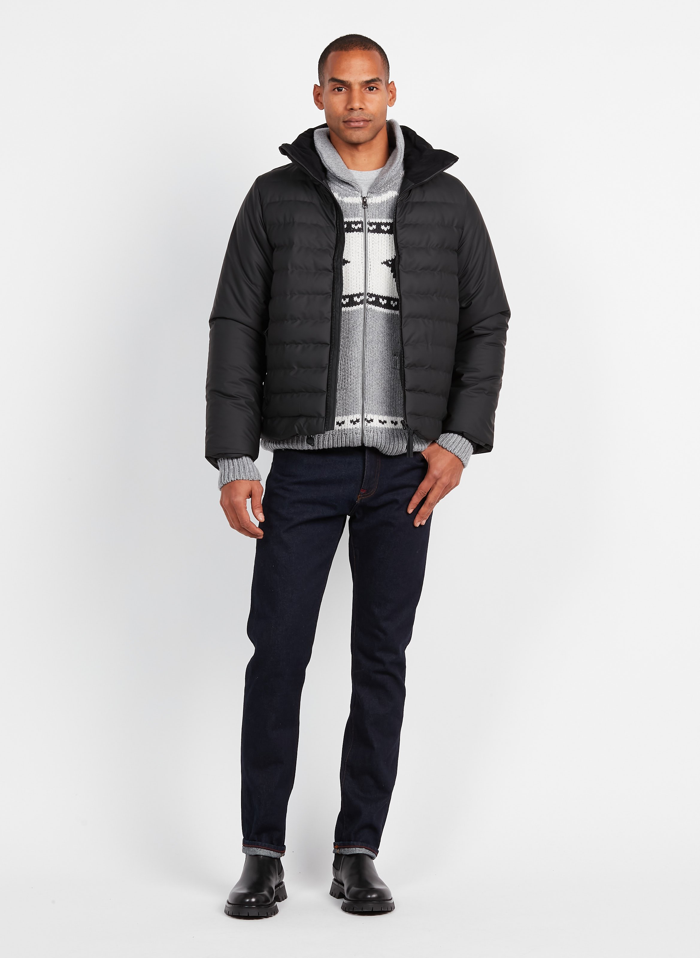 Vest Van Wolmix Met Rits Gris Olow - Heren | Place des Tendances