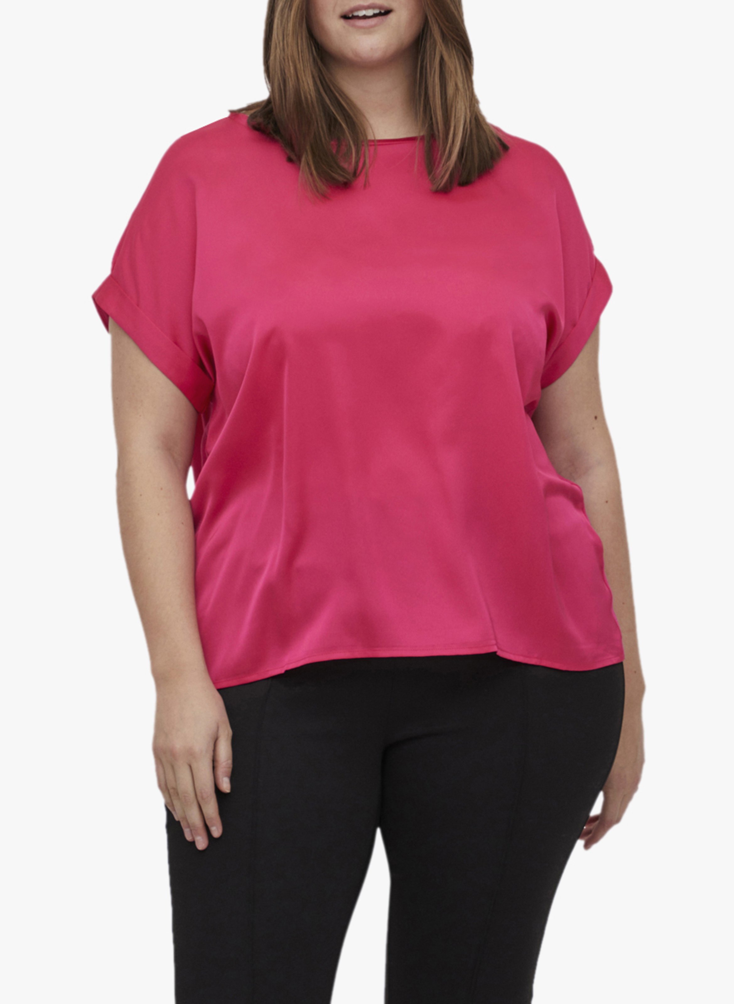 Round-neck Satin Top Pink Yarrow Evoked - Women | Place des Tendances