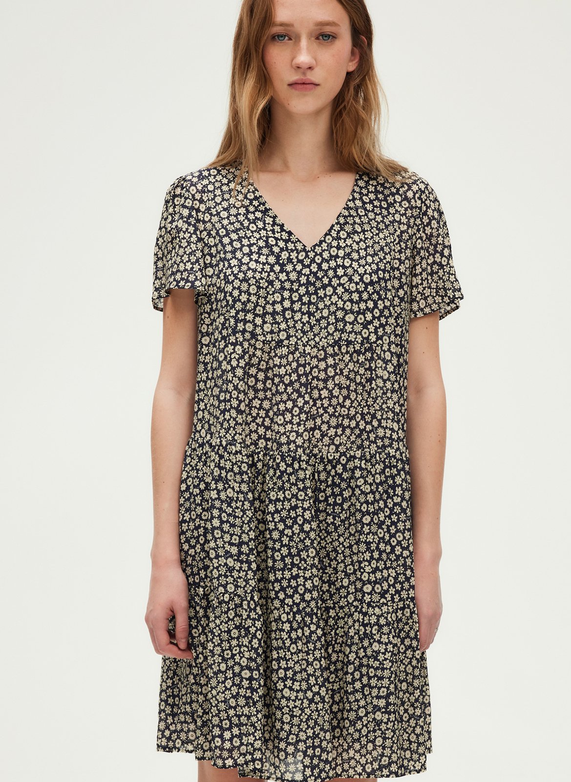 Robe évasée col v Pria Marine Pablo - Femme PBR56B658 | Place des Tendances