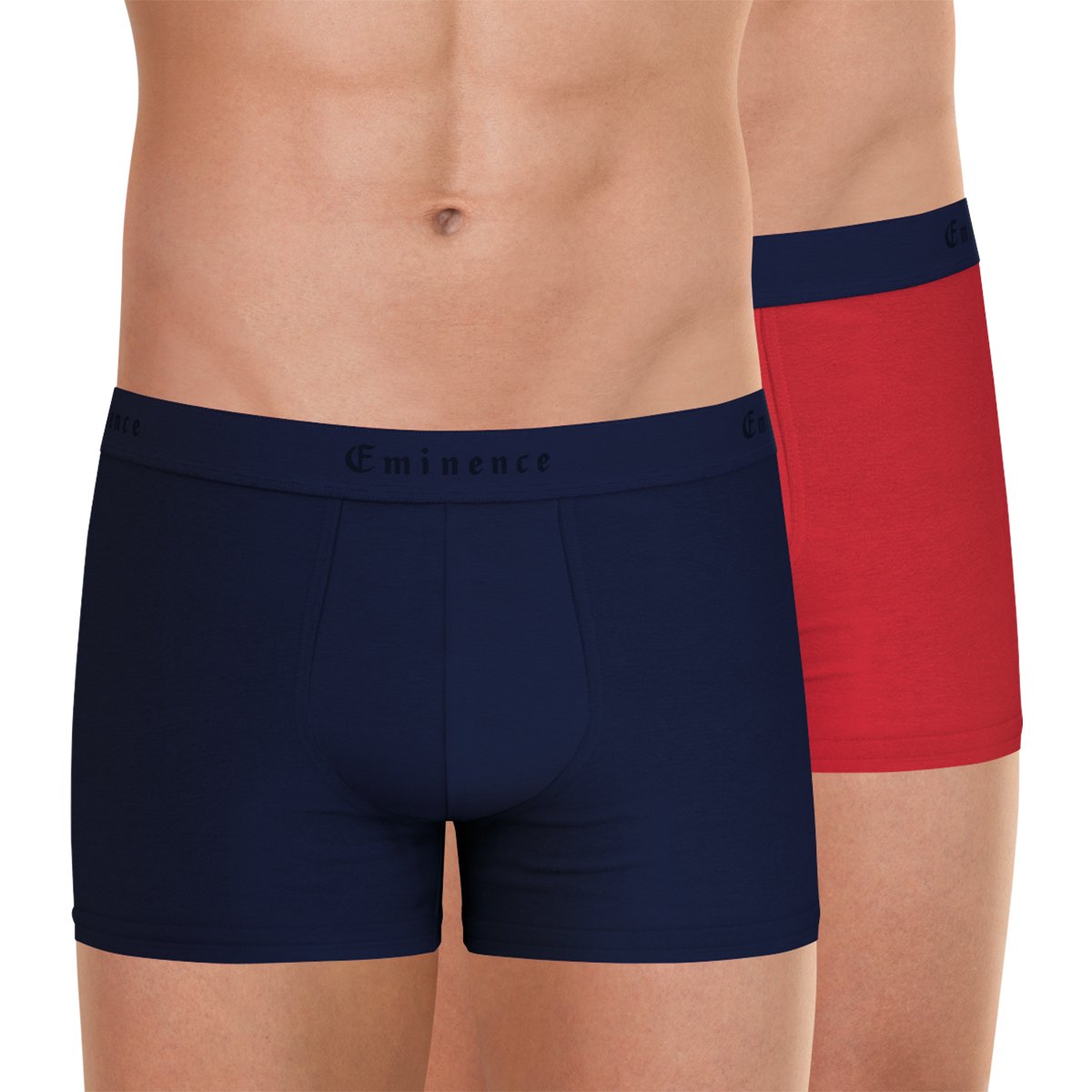 Lot de 2 boxers homme fait en france eminence Bleu marine-rouge ...