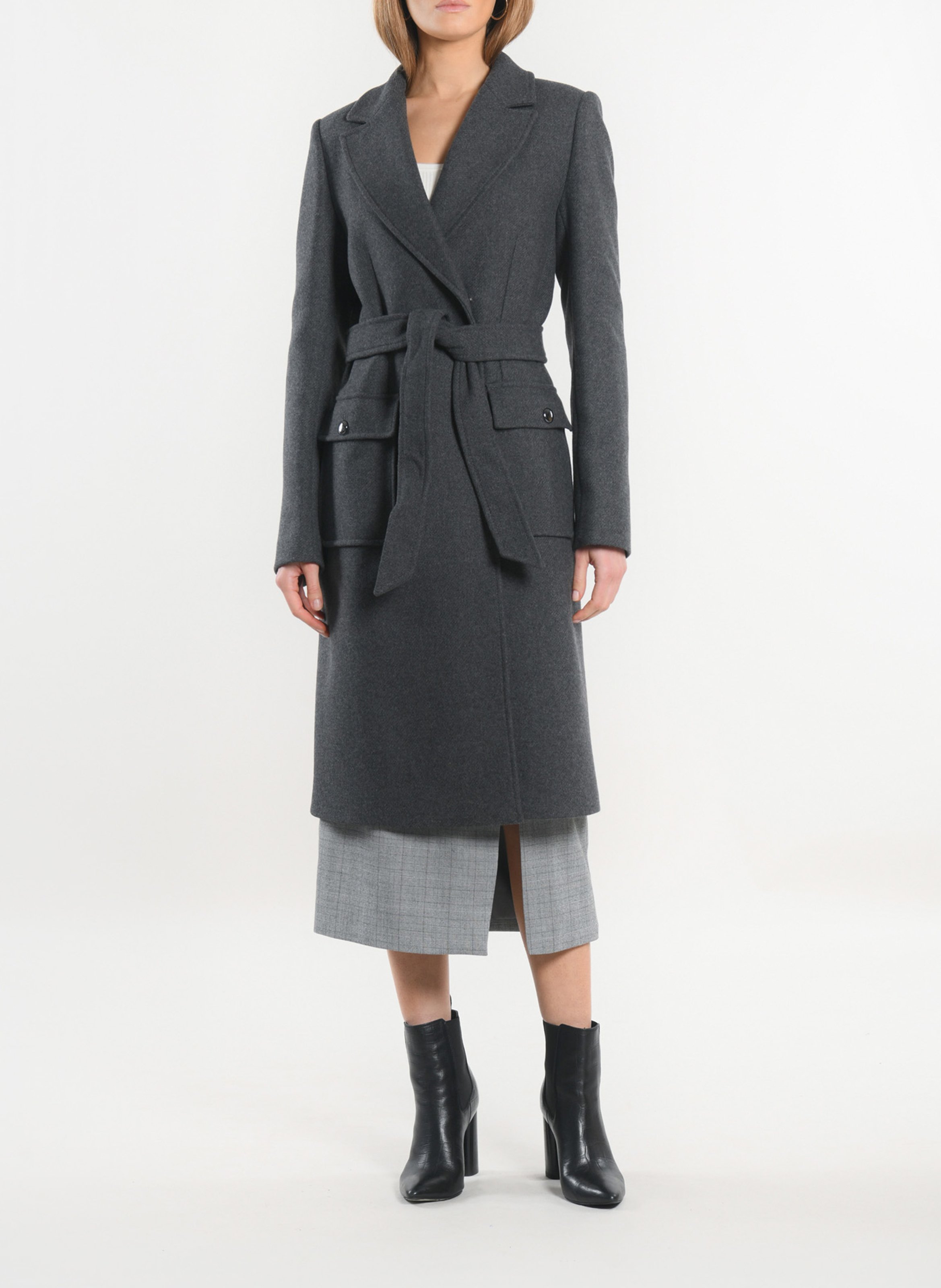 Alpaca Wool Coat Anthracite Kookai - Women - Europe