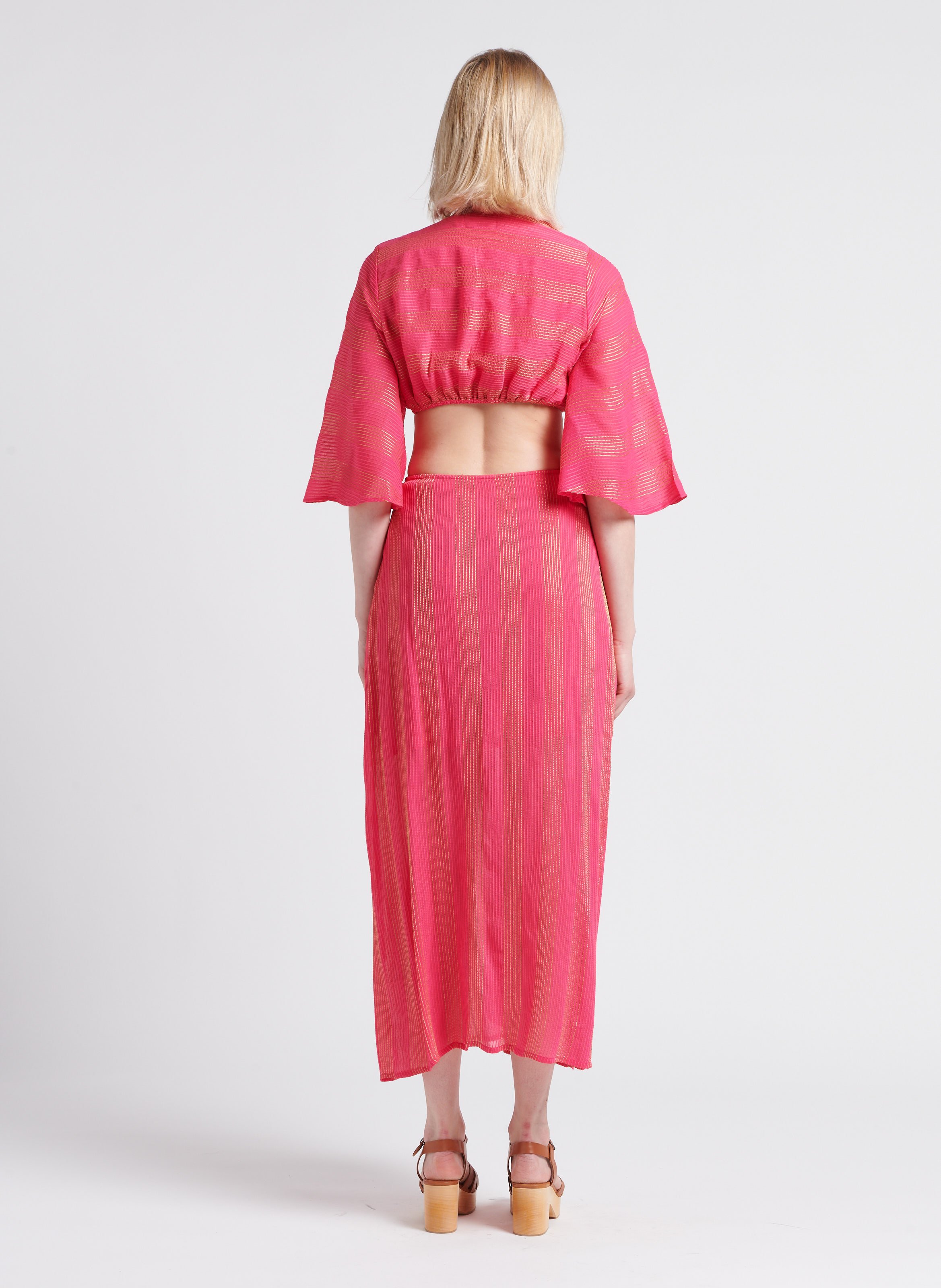 Long V-neck Dress With Cut-outs Antigua Raspberry Sundress - Women ...